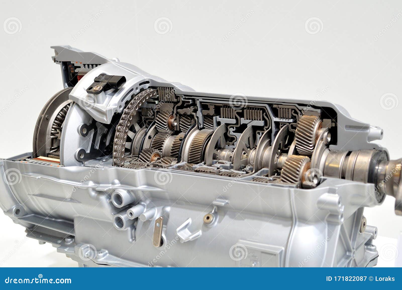8 Gear Plug-in Hybrid Gearbox.with Selective Focus, Isolated Stock ...