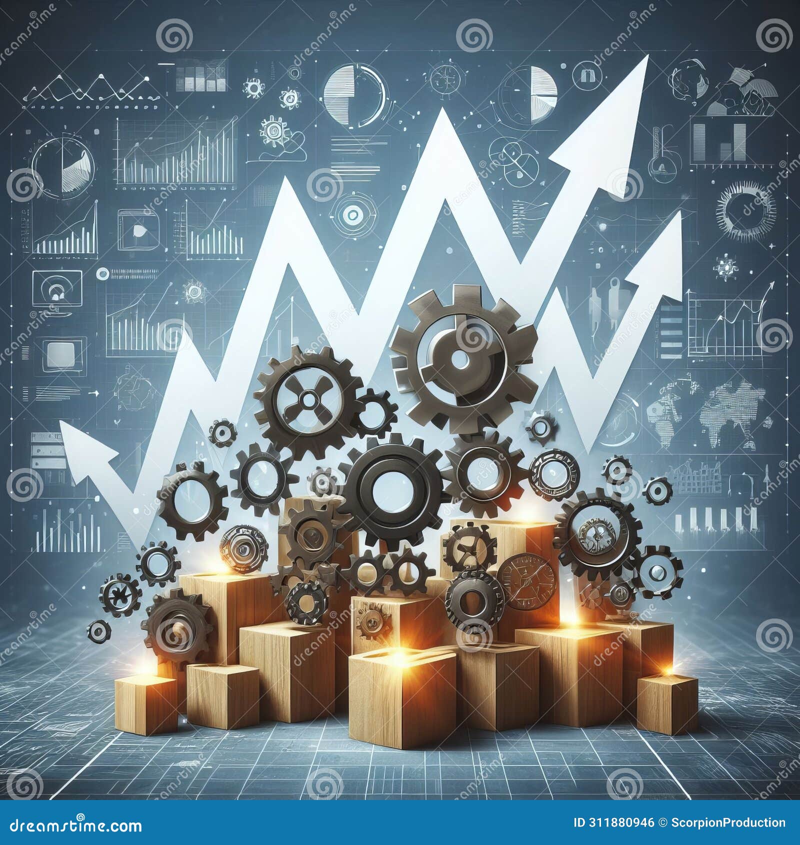 Gear-Powered Growth Trend stock photo. Image of development - 311880946