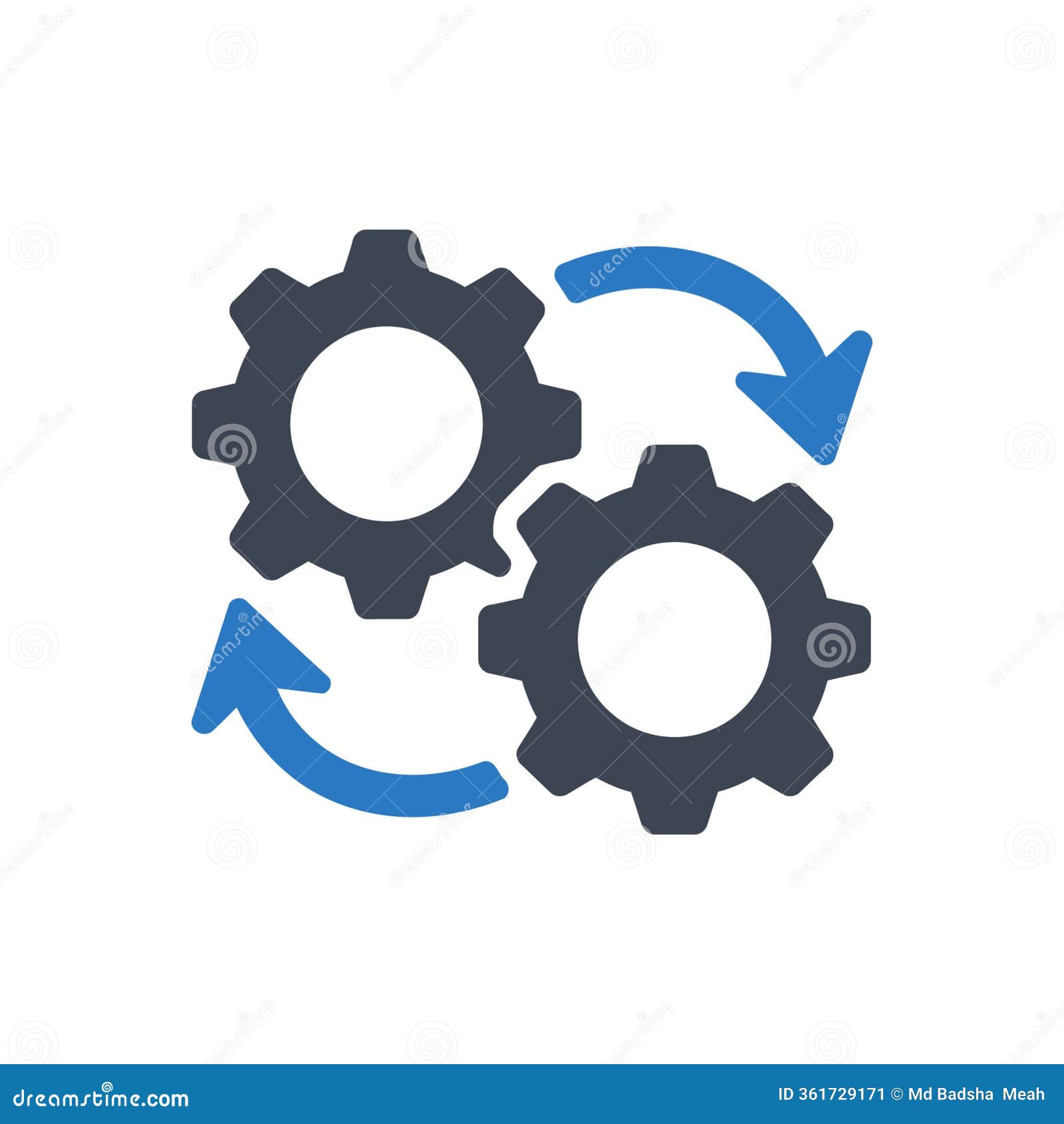 Gear Process Icon stock illustration. Illustration of engineering ...