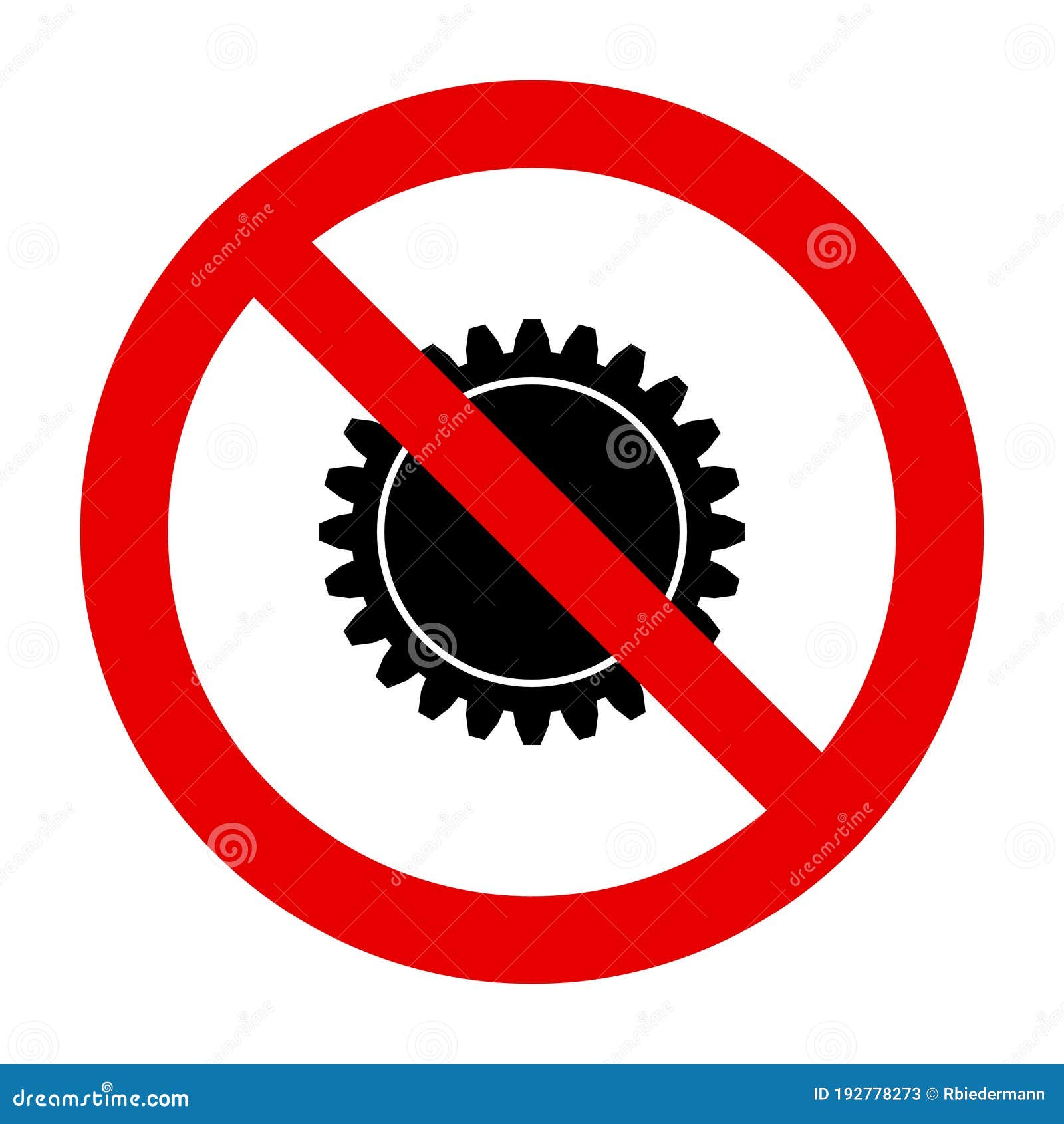 Prohibited Gear Icons. Black And Red Vector Designs. Four Different ...