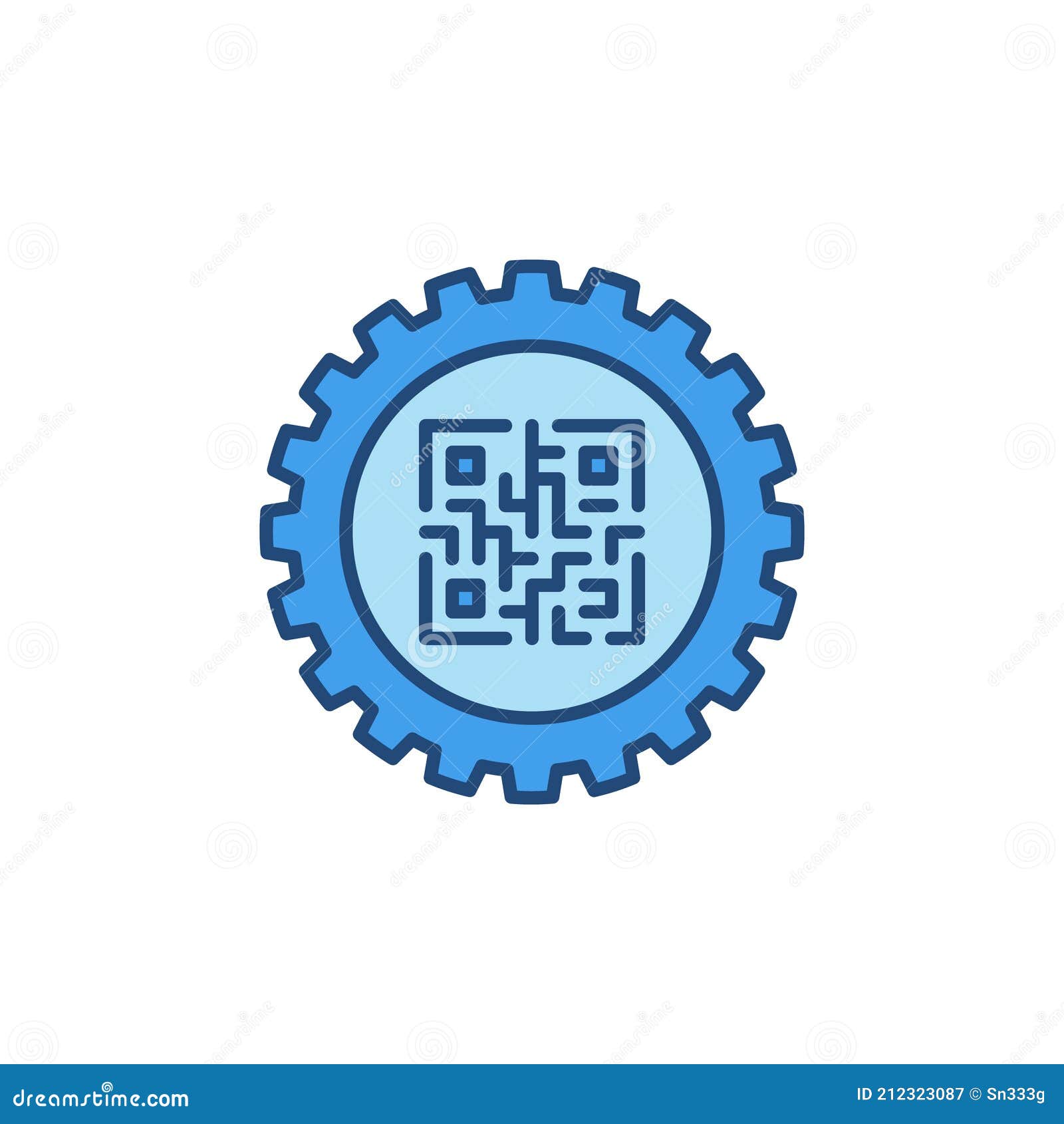 Gear with QR Code Inside Vector Concept Colored Icon Stock Vector ...