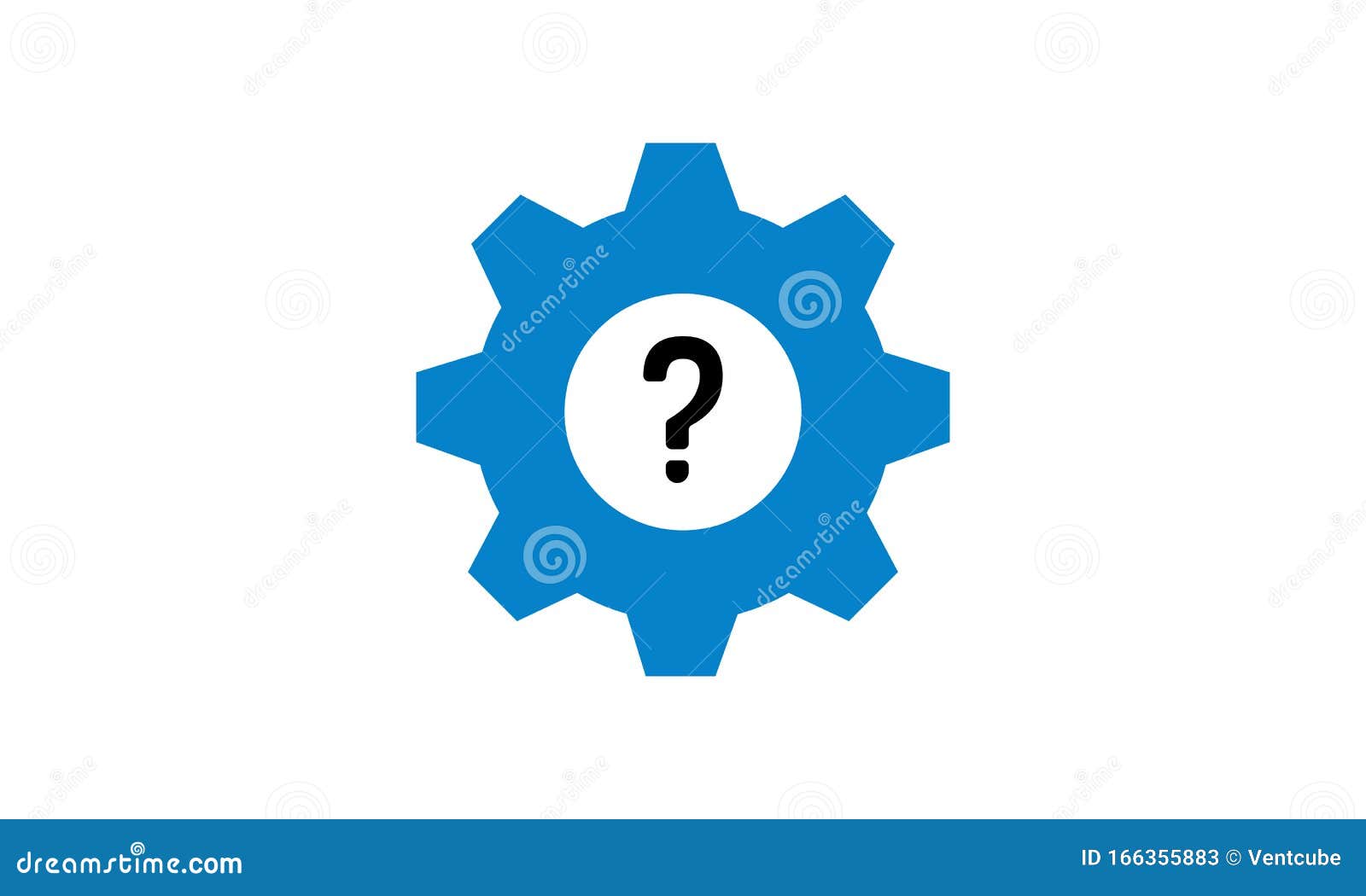 Gear with Question Mark Icon. Problem Fix Concept . Stock Illustration ...