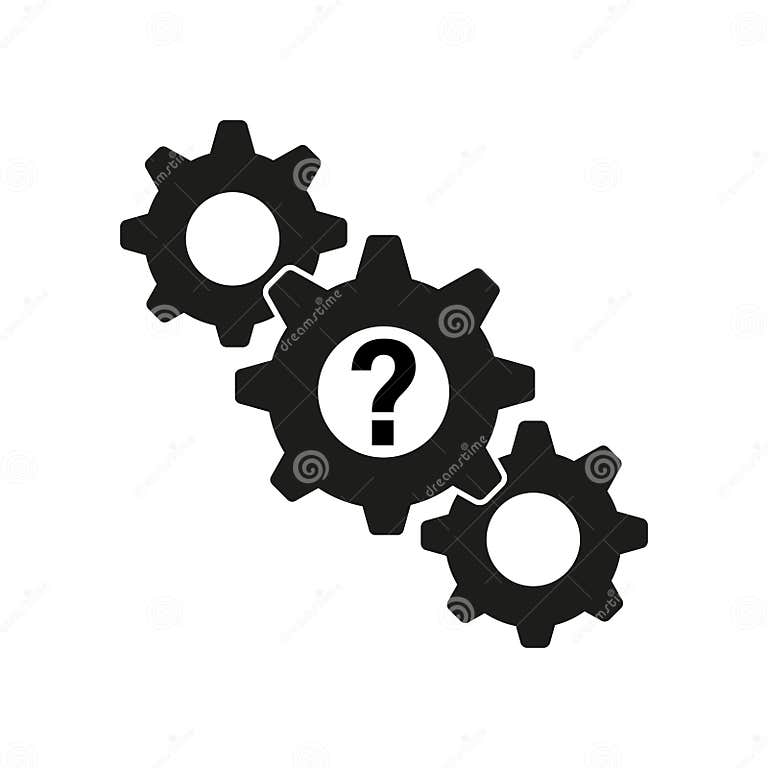 Gear with Question. Problem-solving Icon. Mechanical Question Symbol ...