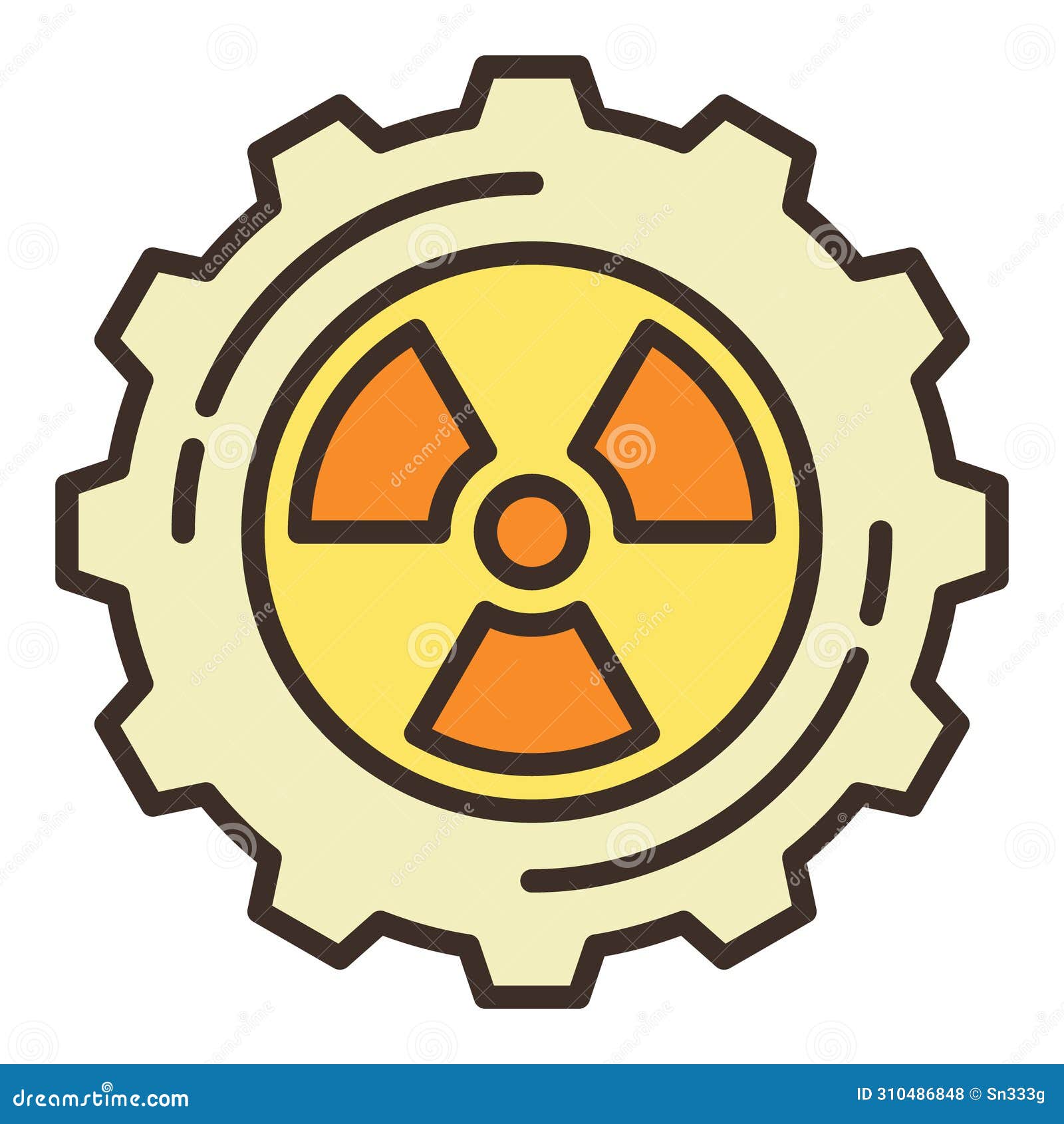 Gear and Radiation Sign Nuclear Energy Colored Icon or Design Element ...