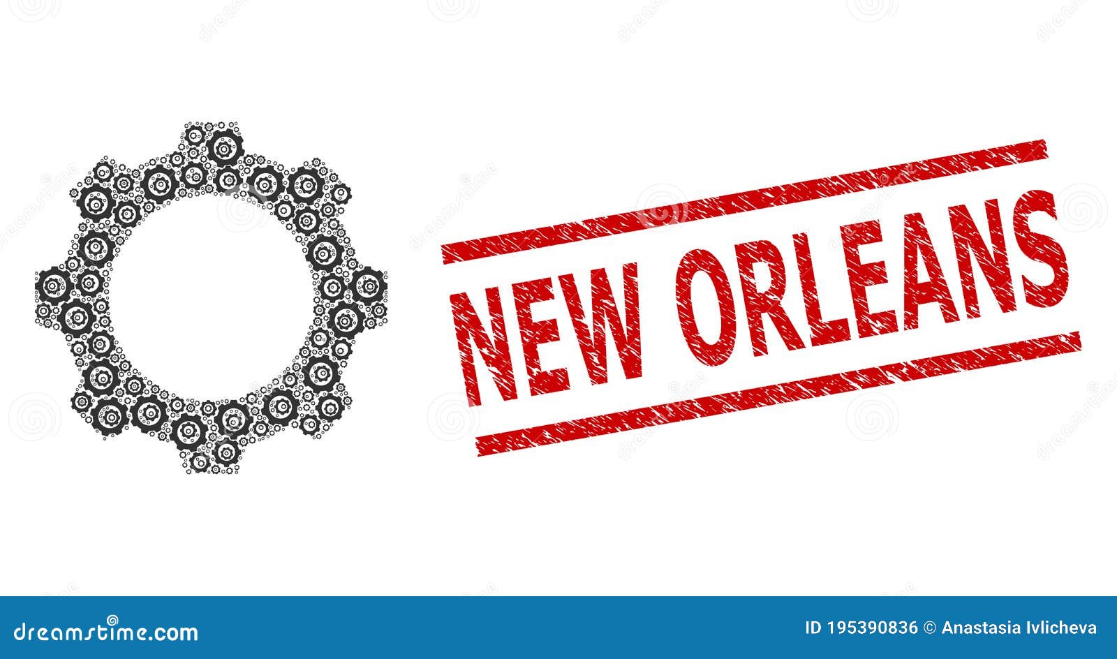 Gear Recursion Composition of Gear Icons and Textured New Orleans Seal ... Gear Recursion Composition of Gear Icons and Textured New Orleans Seal ...