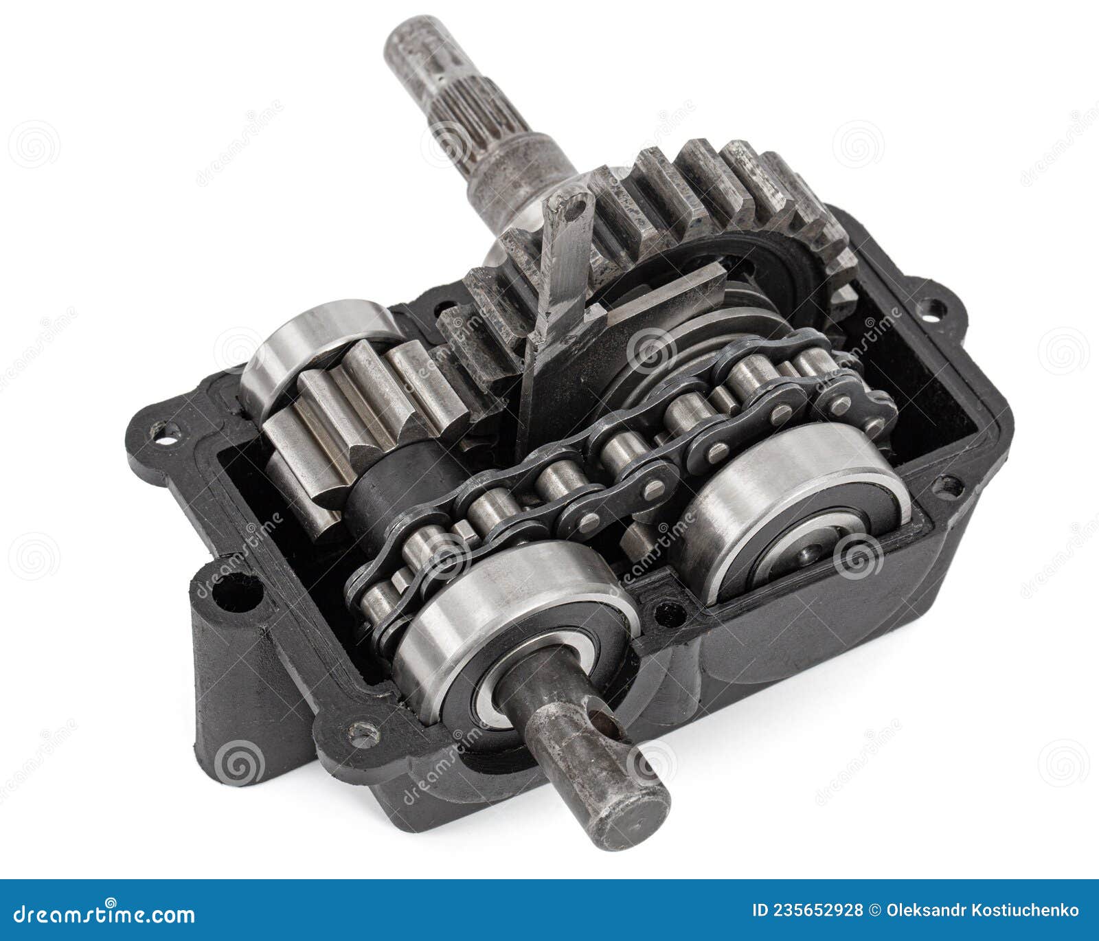 Gear Reducer with Chain Drive, Isolated on White Background Stock Photo ...