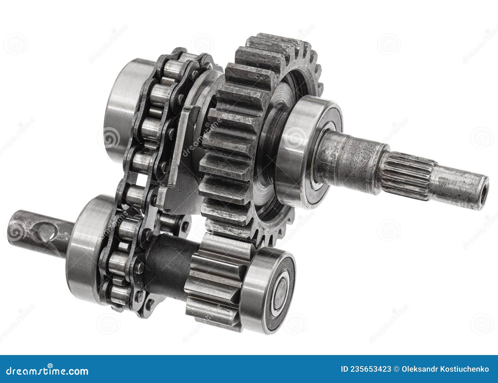 Gear Reducer with Chain Drive, Isolated on White Background Stock Image ...
