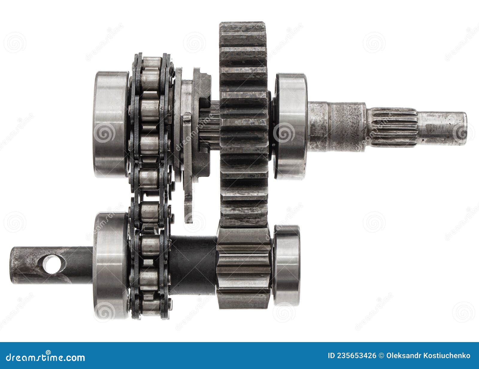 Gear Reducer with Chain Drive, Isolated on White Background Stock Photo ...