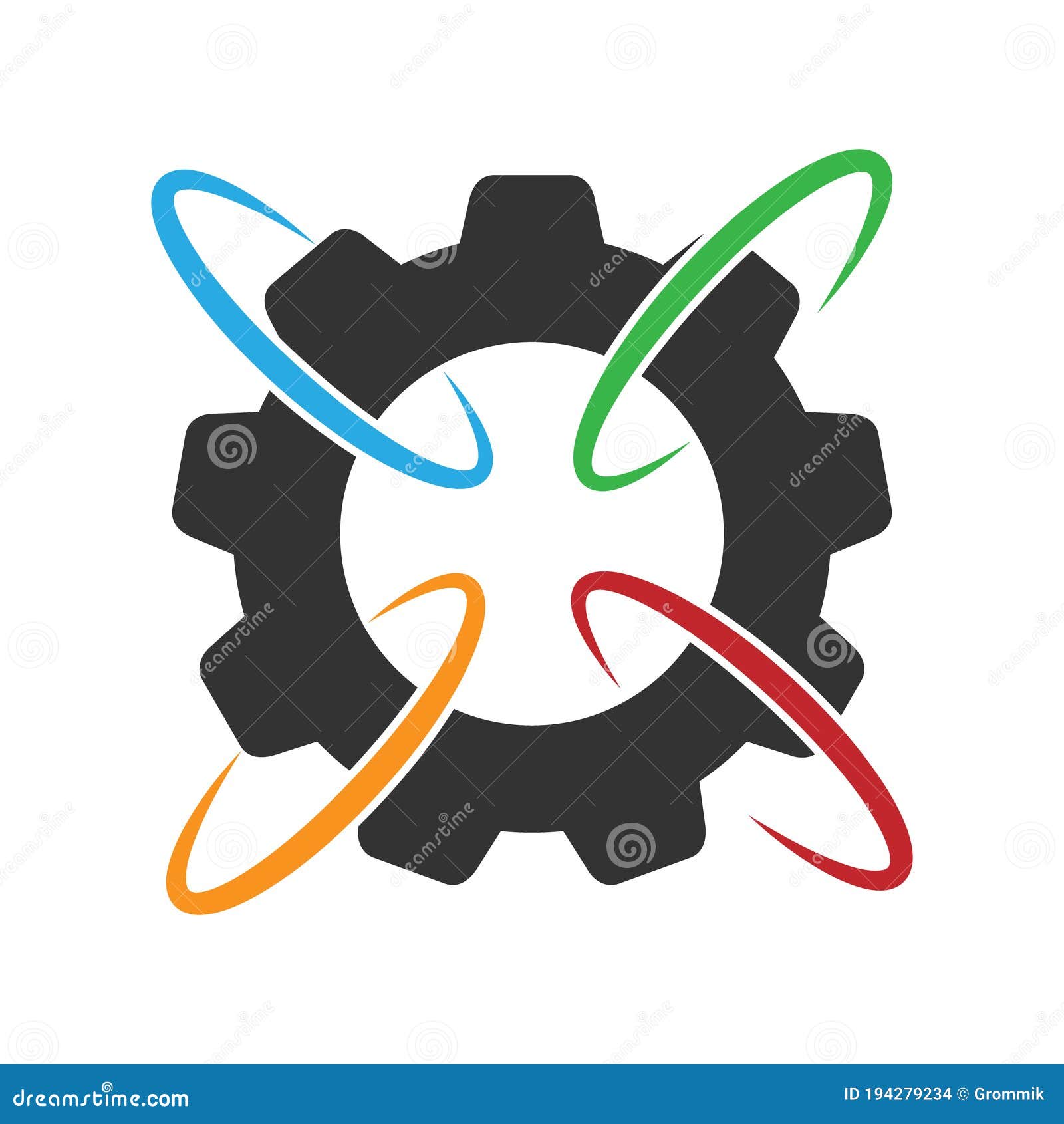 Gear and Rings. Simple Vector Illustration Stock Vector - Illustration ...