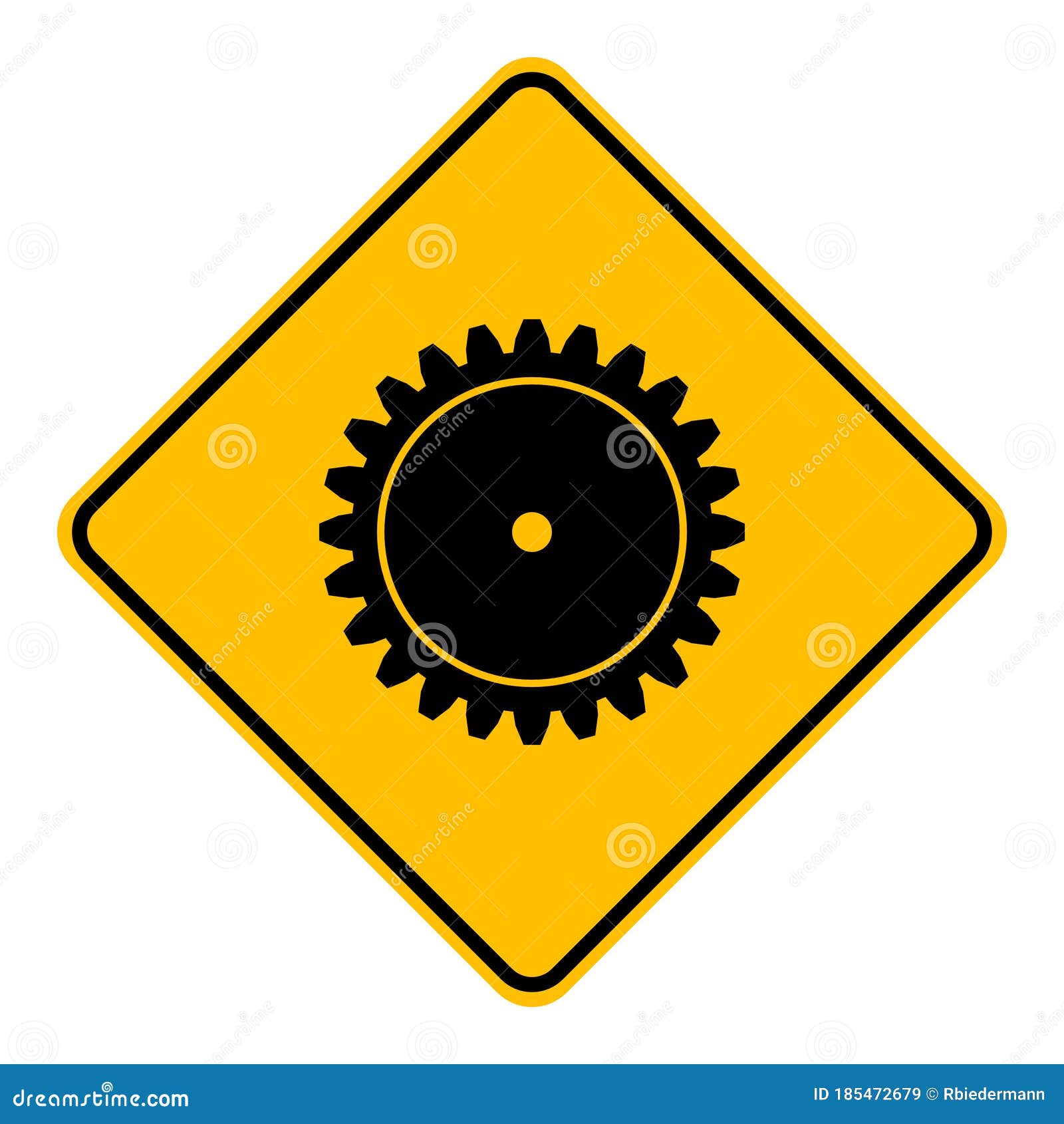 Gear and road sign stock vector. Illustration of technology - 185472679