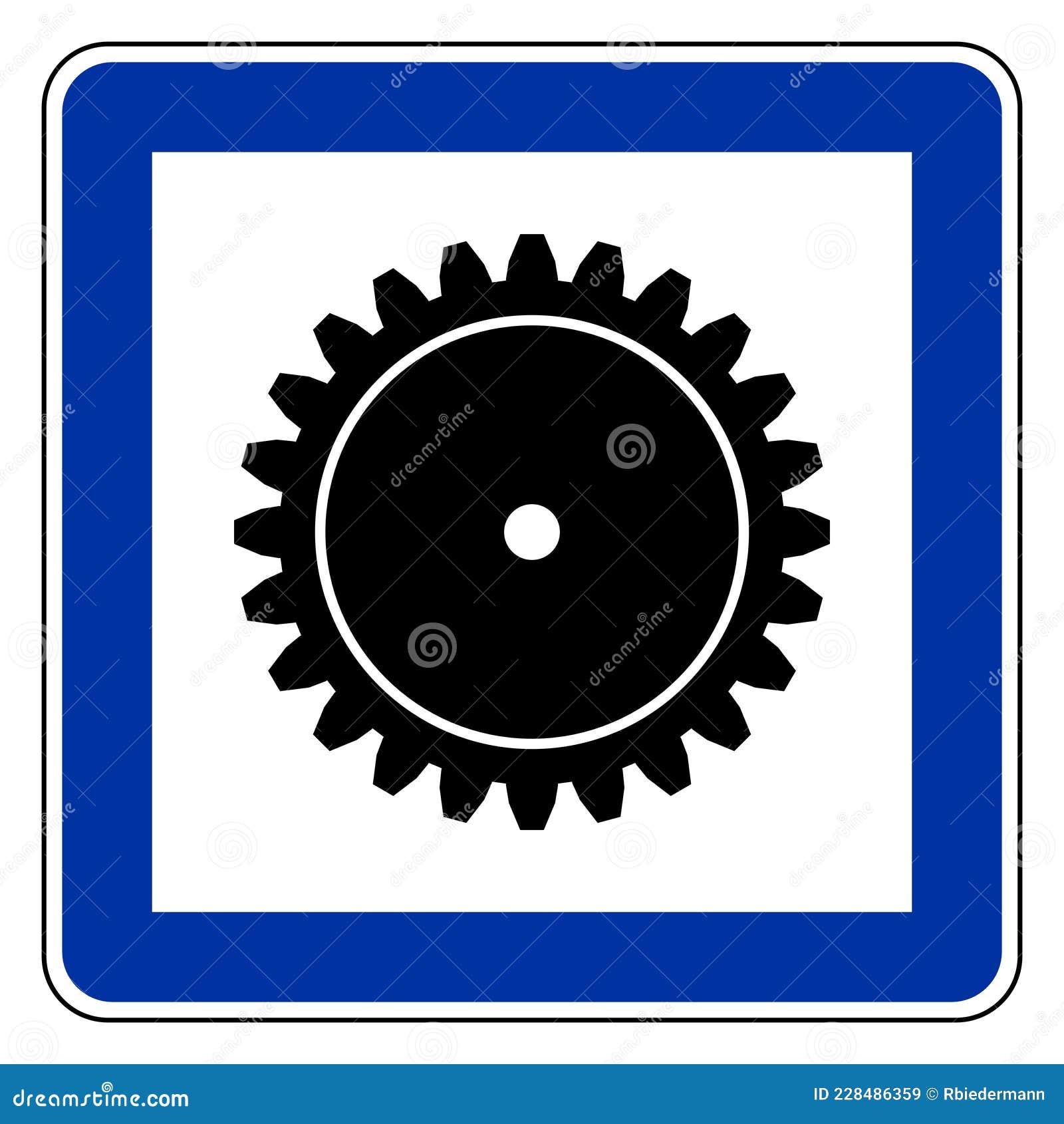 Gear and road sign stock vector. Illustration of gear - 228486359