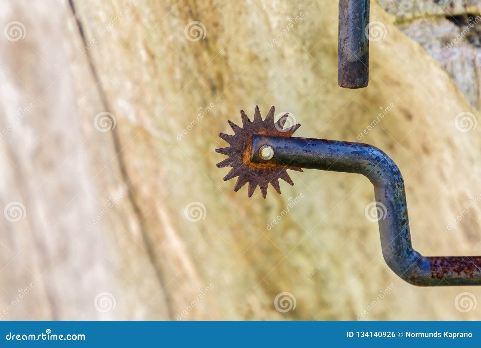 Gear on the rod stock photo. Image of abstract, iron - 134140926