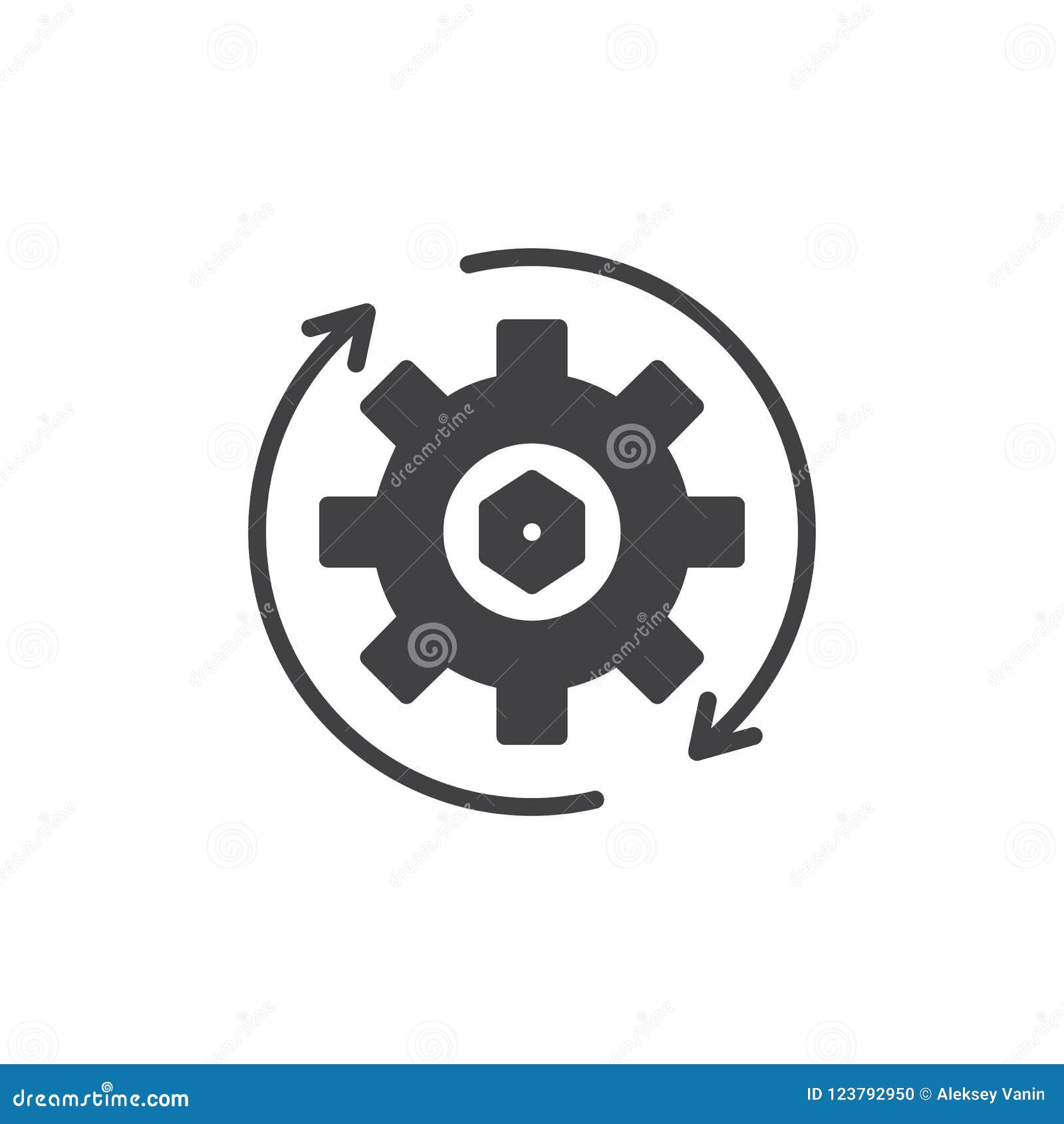 Gear and Rotation Arrows Vector Icon Stock Vector - Illustration of ...