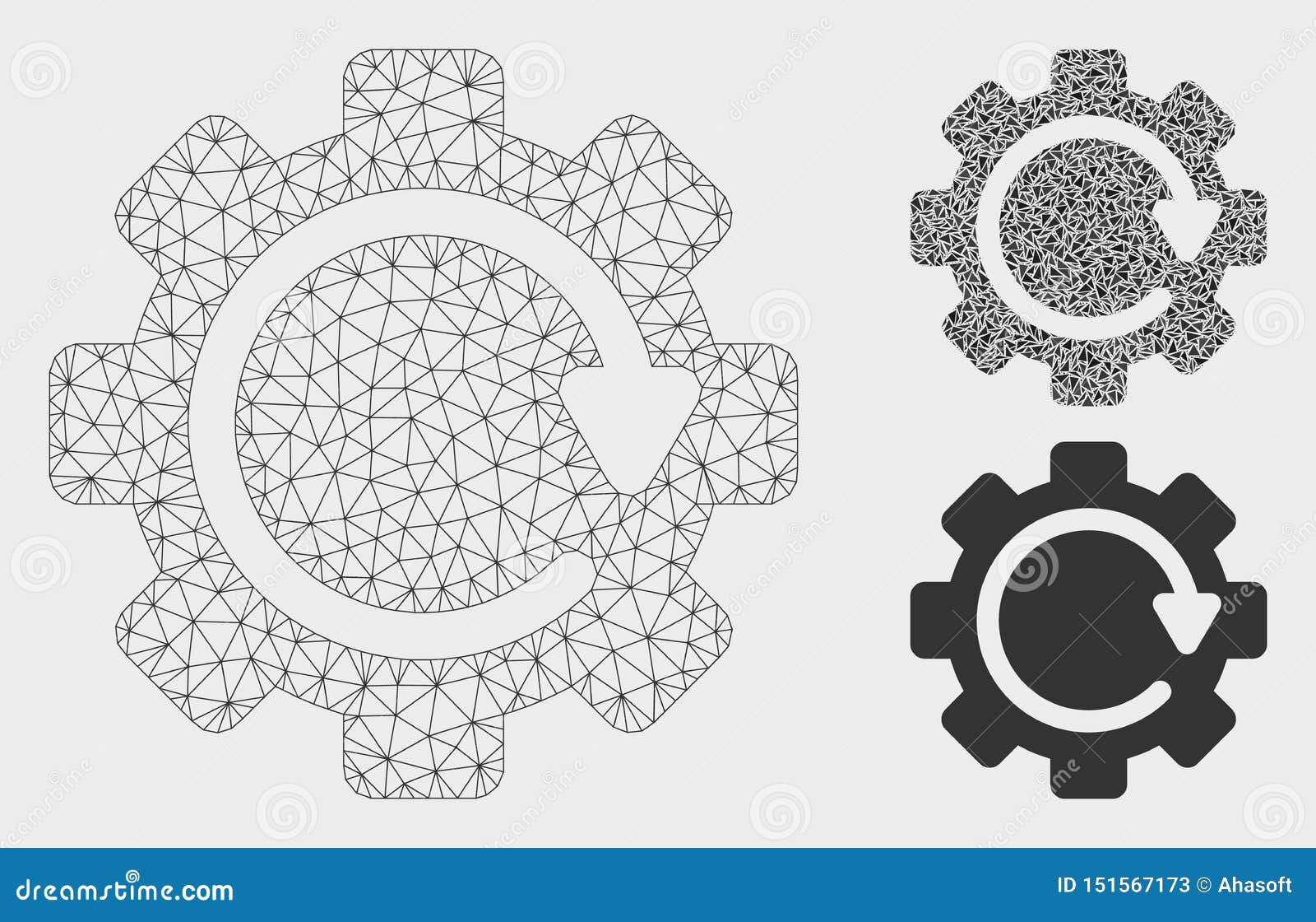 Gear Rotation Direction Vector Mesh Carcass Model and Triangle Mosaic ... Gear Rotation Direction Vector Mesh Carcass Model and Triangle Mosaic ...