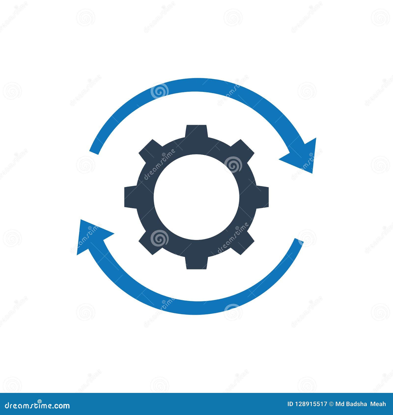 Gear rotation icon stock vector. Illustration of rotate - 128915517