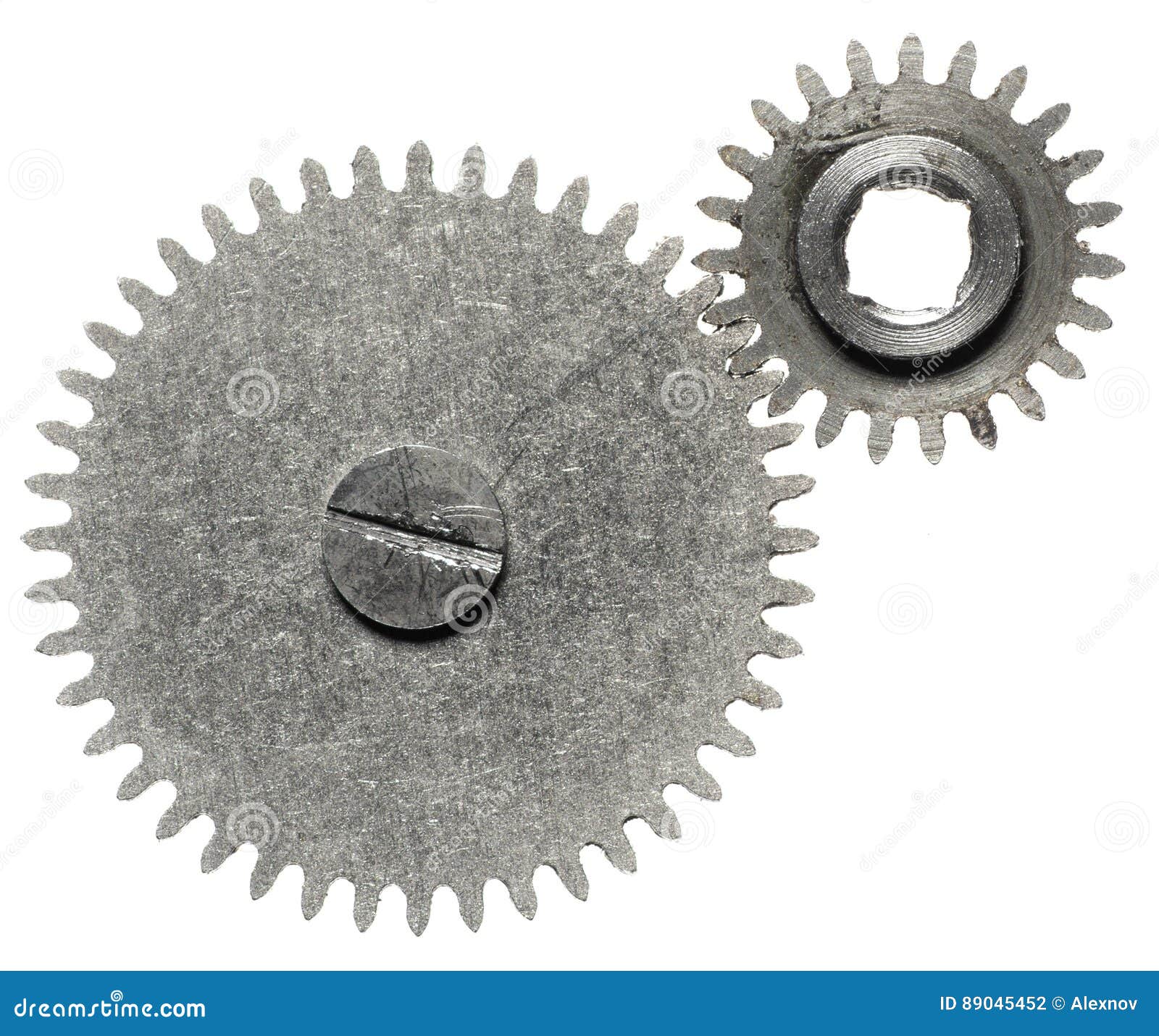 Gear Scratched on White Background Stock Photo - Image of metal, brass ...