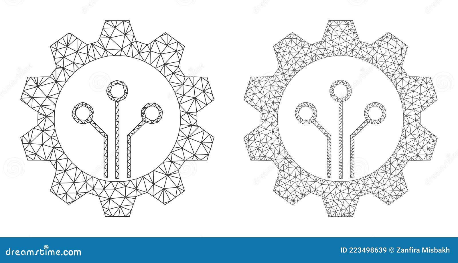 Gear Sensor Icons - Vector Polygonal Mesh Stock Vector - Illustration ...