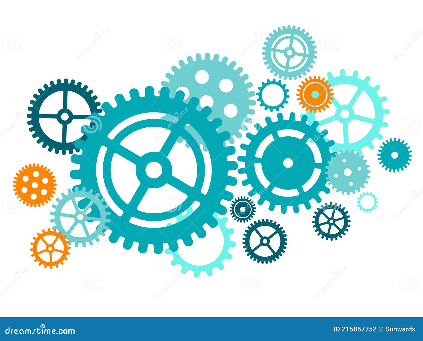 Gear Set Compilation Vector Illustration. Teamwork Concept Stock Vector ...