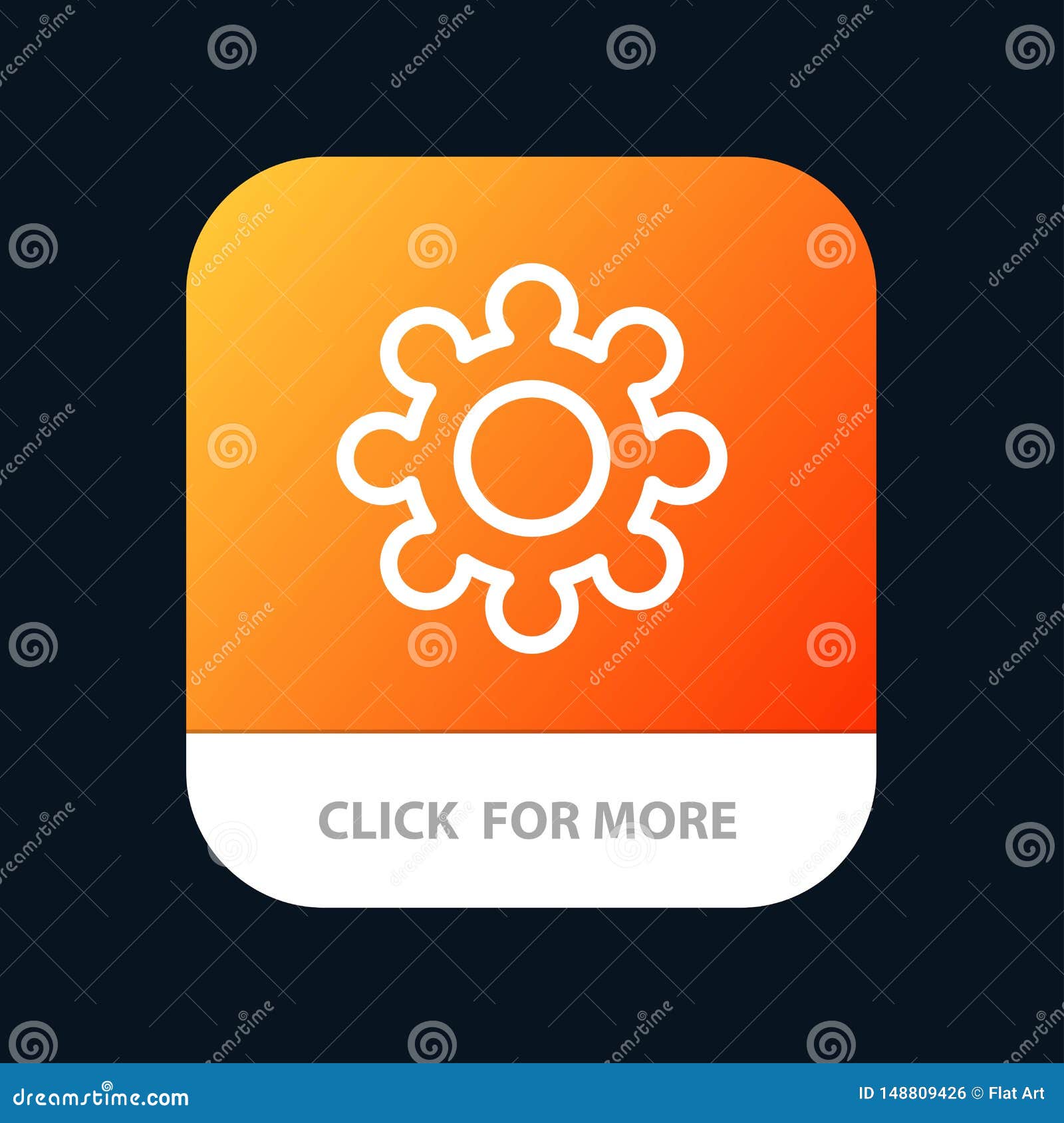 Gear Setting Cogs Mobile App Button Android And Ios Line Version Stock Vector Illustration