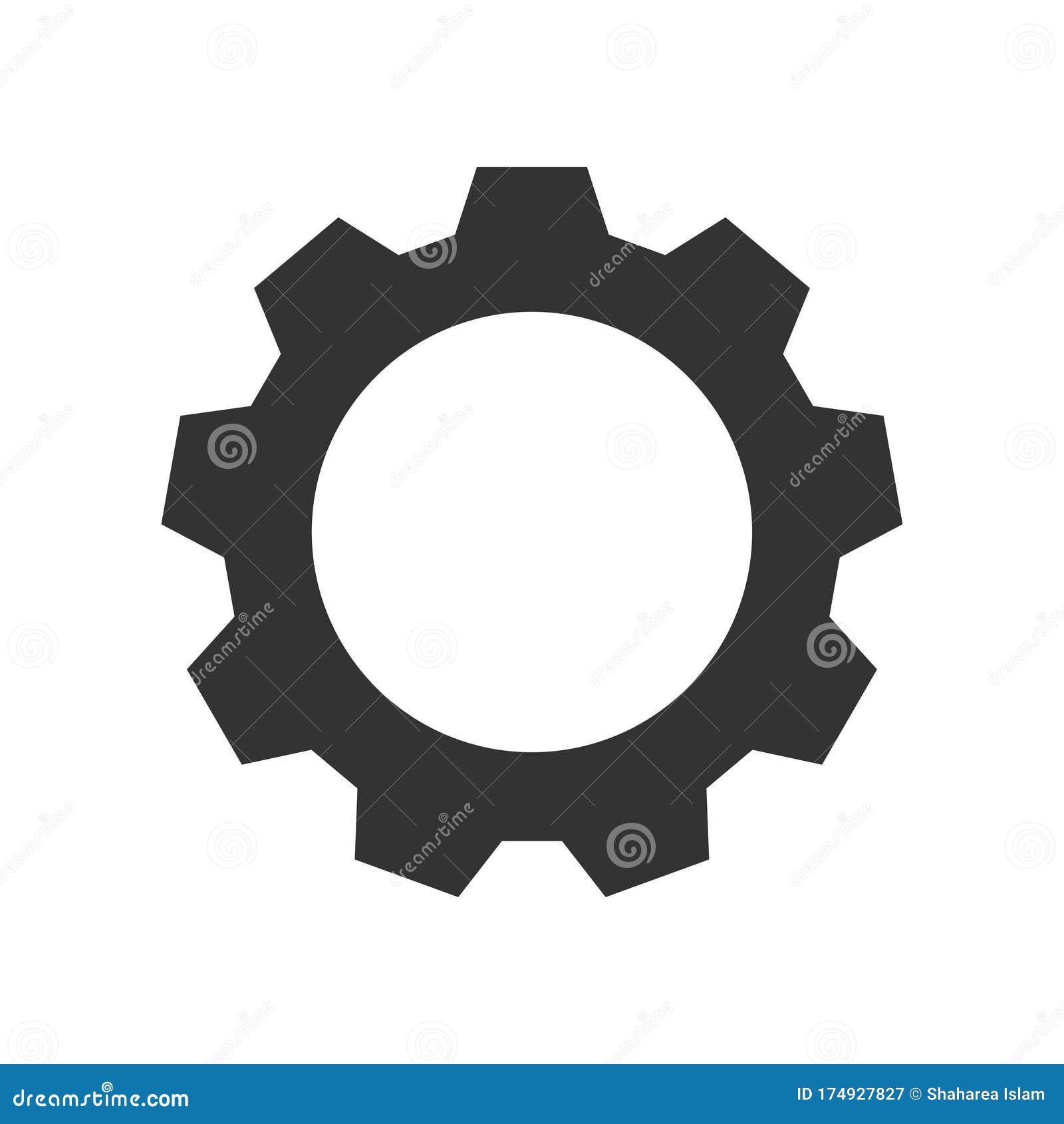 Gear Setting Icon stock vector. Illustration of simple - 174927827