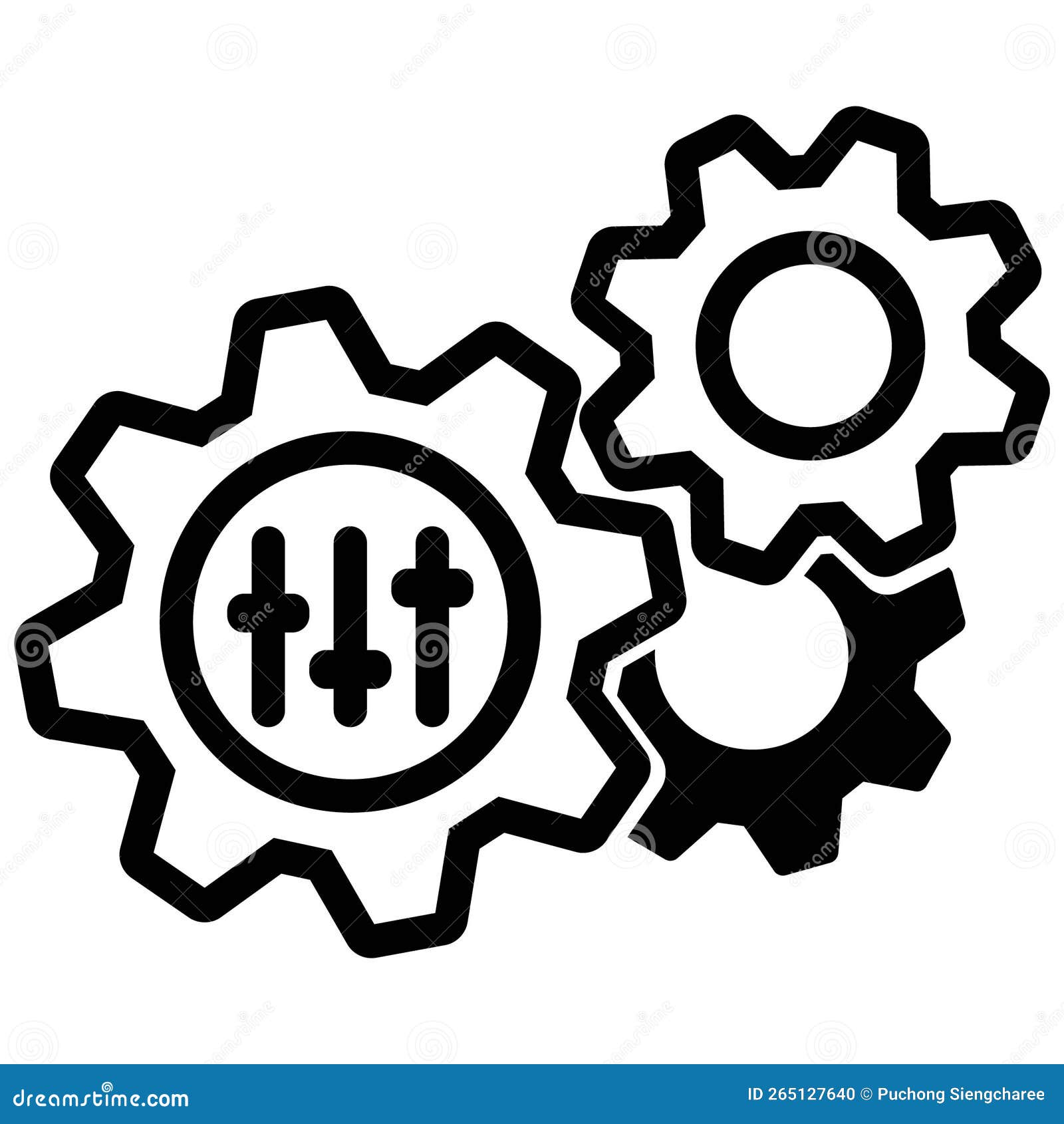 Gear Setting Symbol, Adjusting Process Symbol Vector Illustration ...