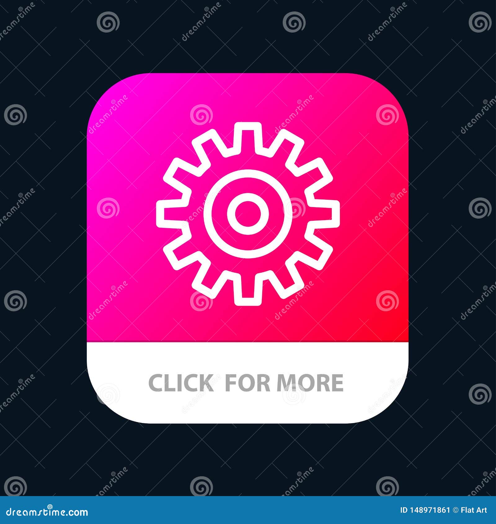 Gear Setting Wheel Cogs Mobile App Button Android And Ios Line Version Stock Vector