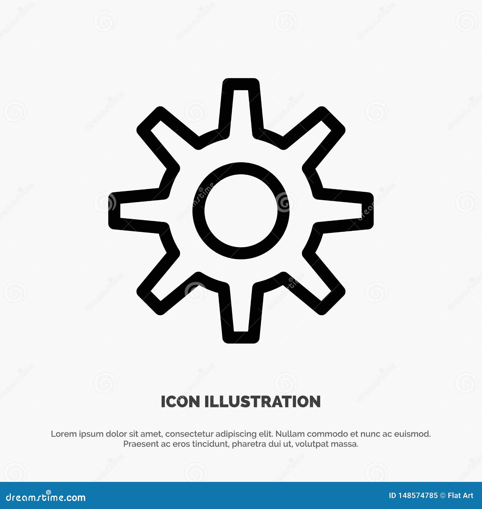 Gear, Setting, Wheel Line Icon Vector Stock Vector - Illustration of ...