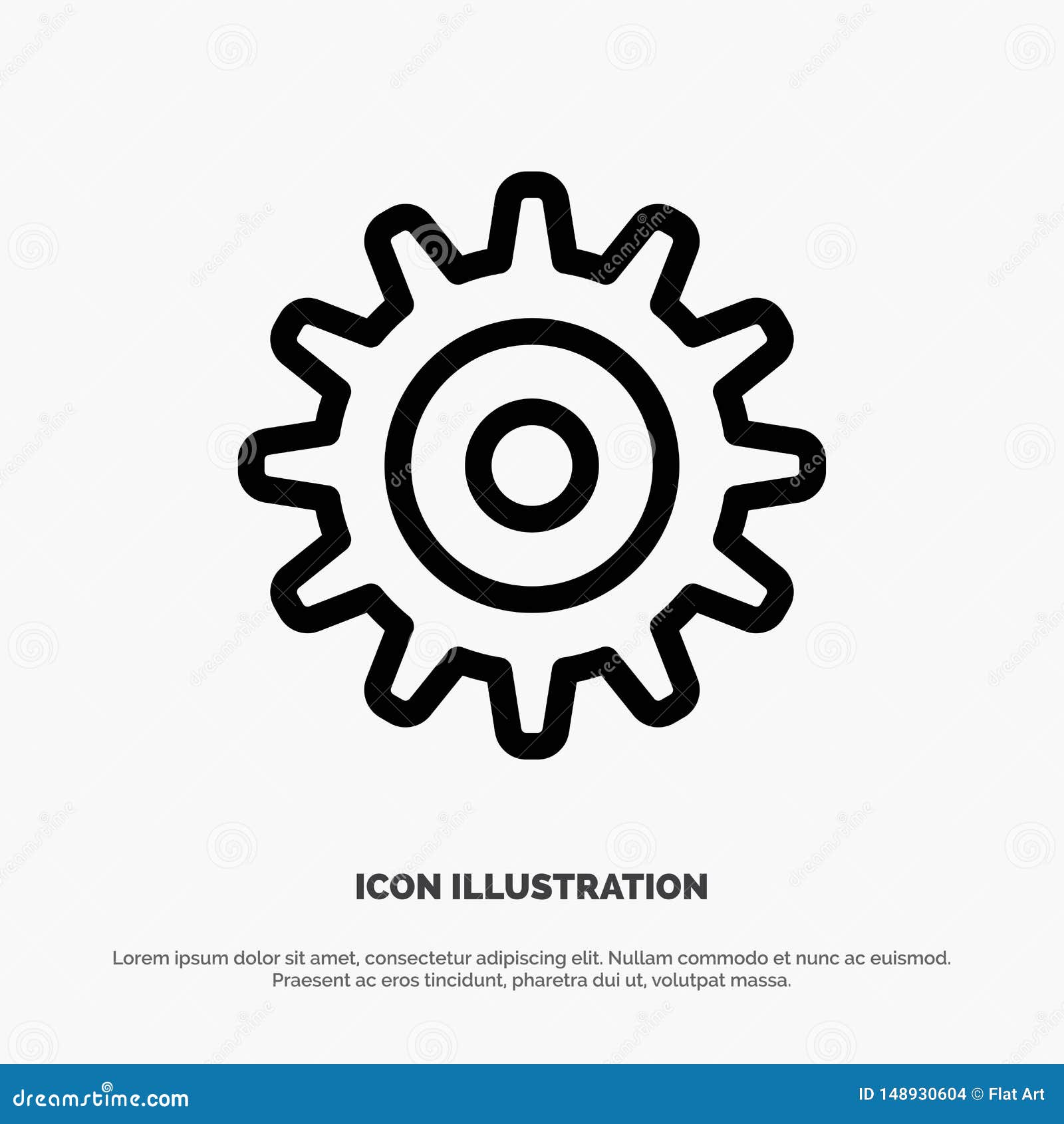 Gear, Setting, Wheel Line Icon Vector Stock Vector - Illustration of ...