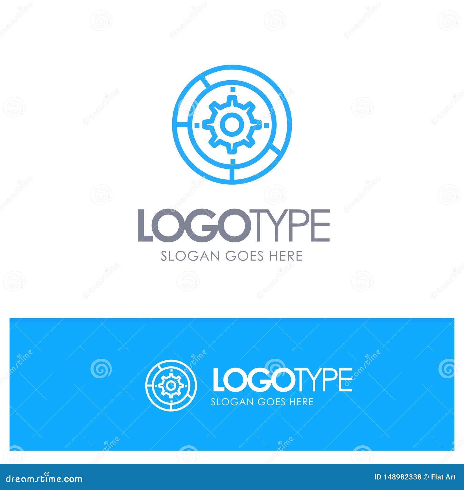 Gear, Settings, Setup, Engine, Process Blue OutLine Logo with Place for ...