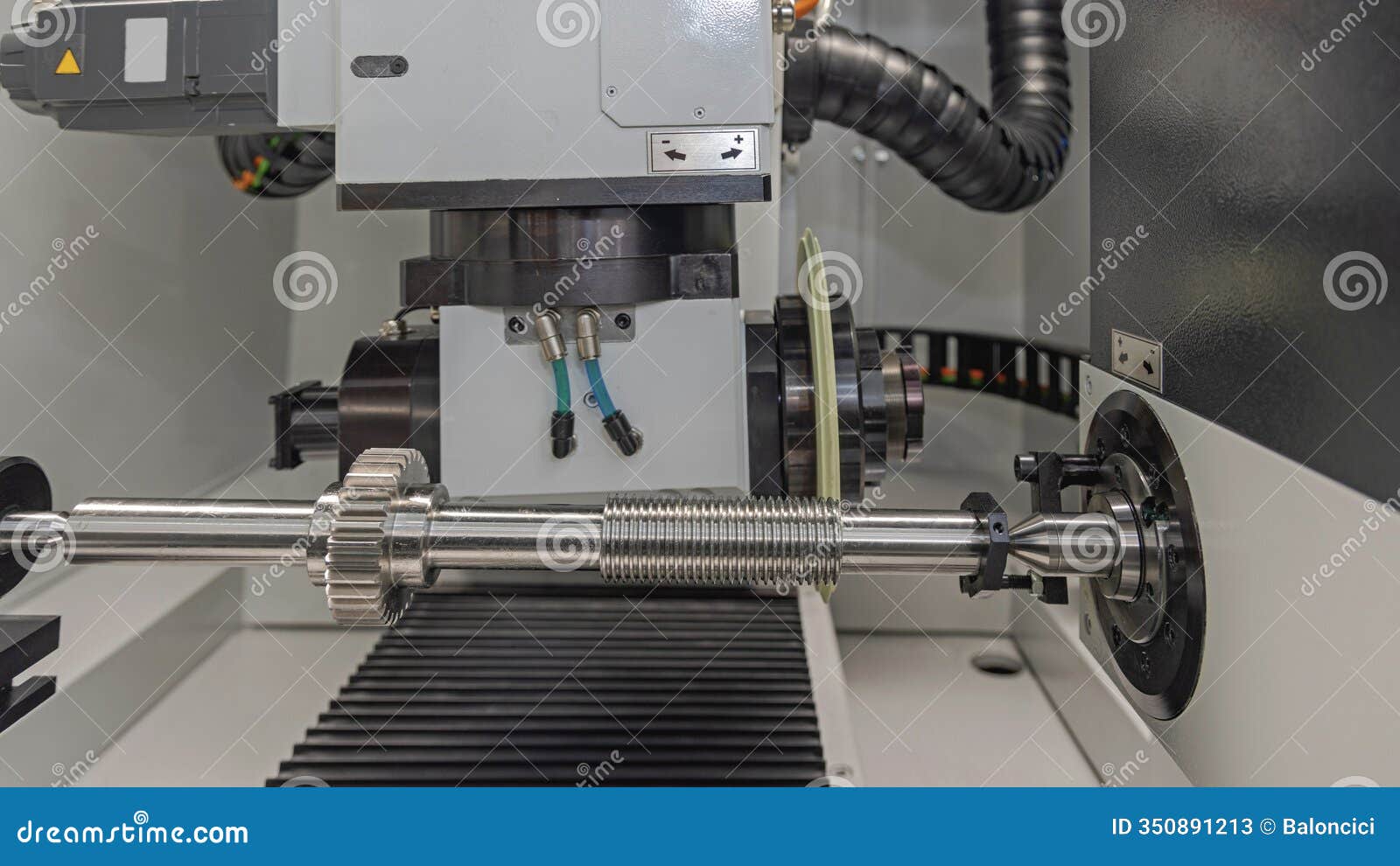 Gear Shaft CNC Machine stock image. Image of process - 350891213