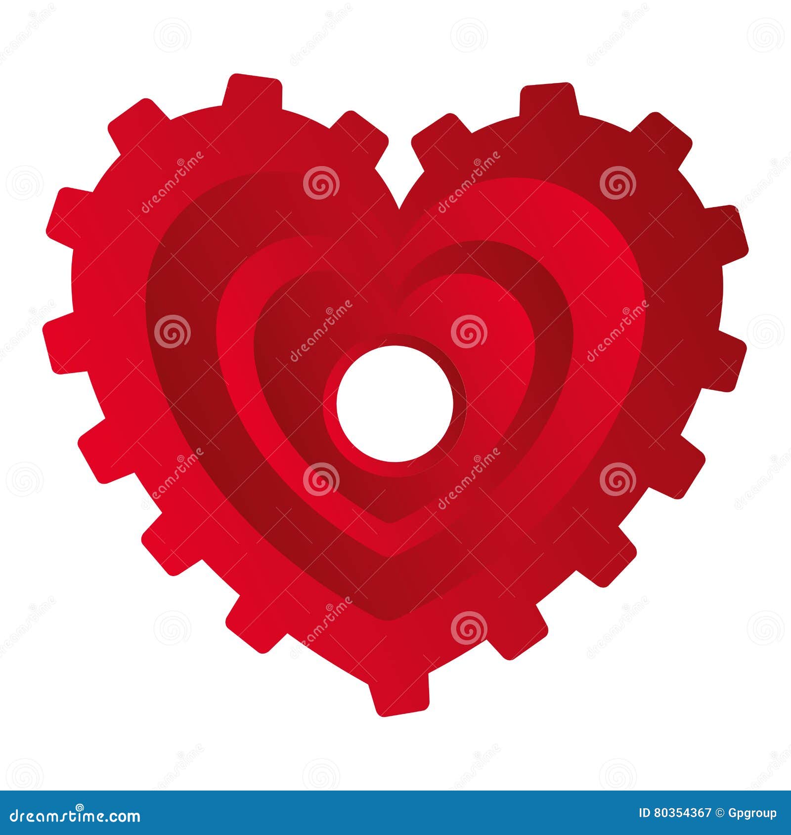 Gear Shape Heart Cartoon Icon Image Stock Vector - Illustration of care ...