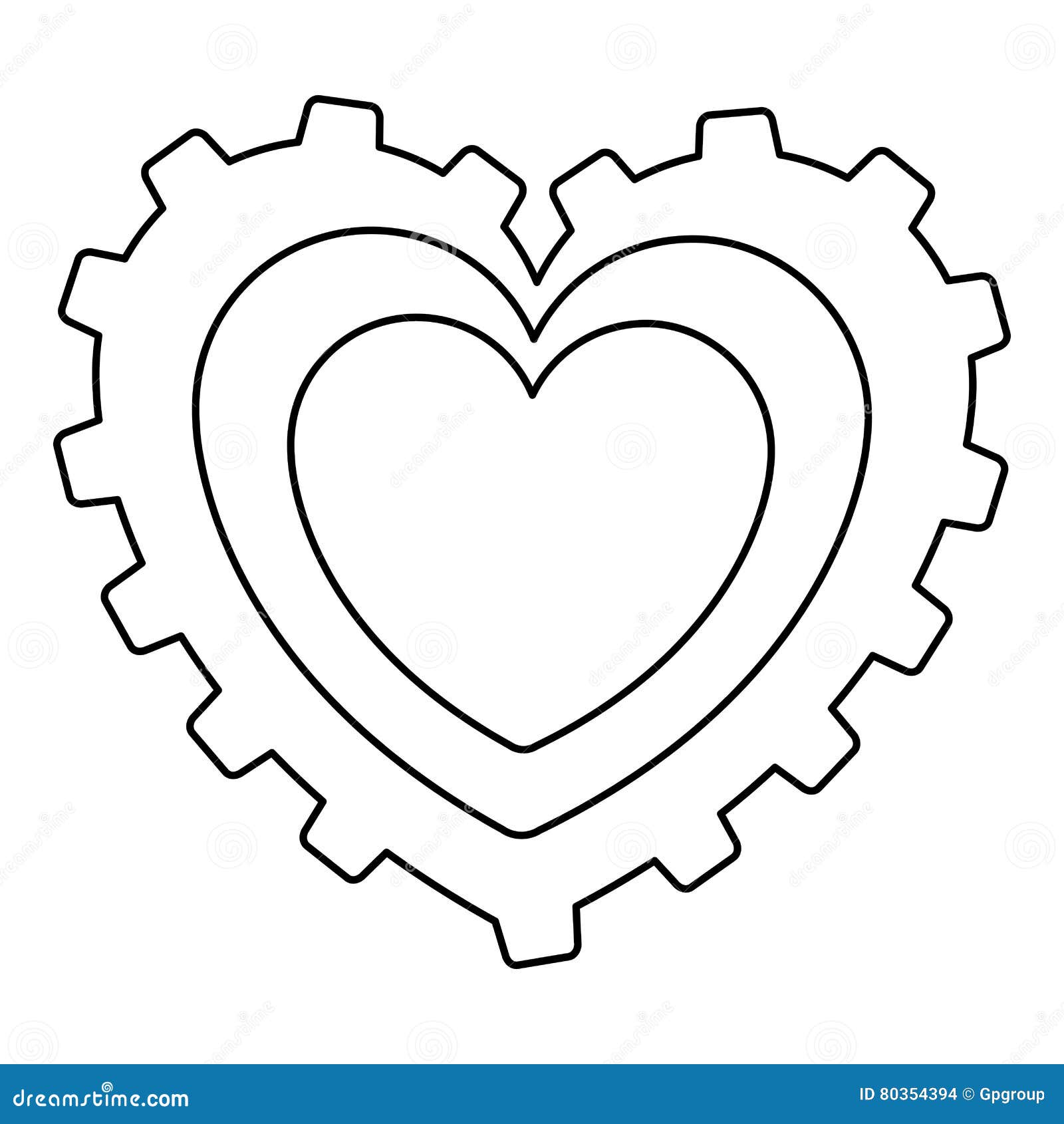 Gear Shape Heart Cartoon Icon Image Stock Vector - Illustration of ...