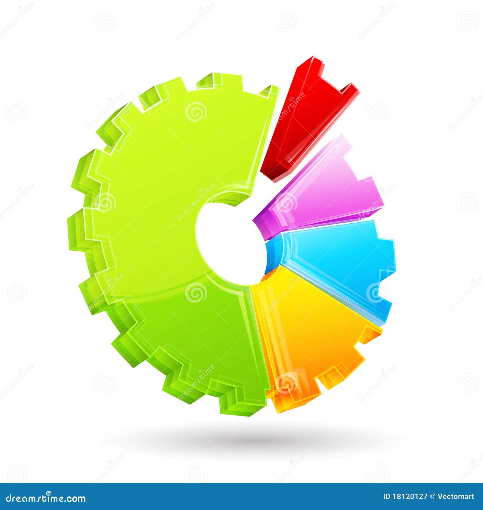 Gear Shape Pie Chart Cartoon Vector | CartoonDealer.com #18288563
