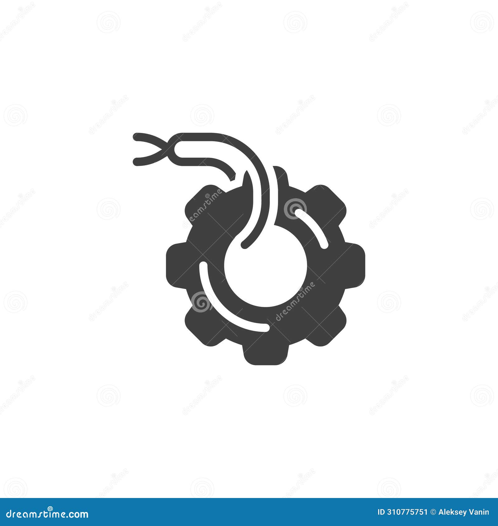 Gear-shaped Label or Sticker Vector Icon Stock Illustration ...