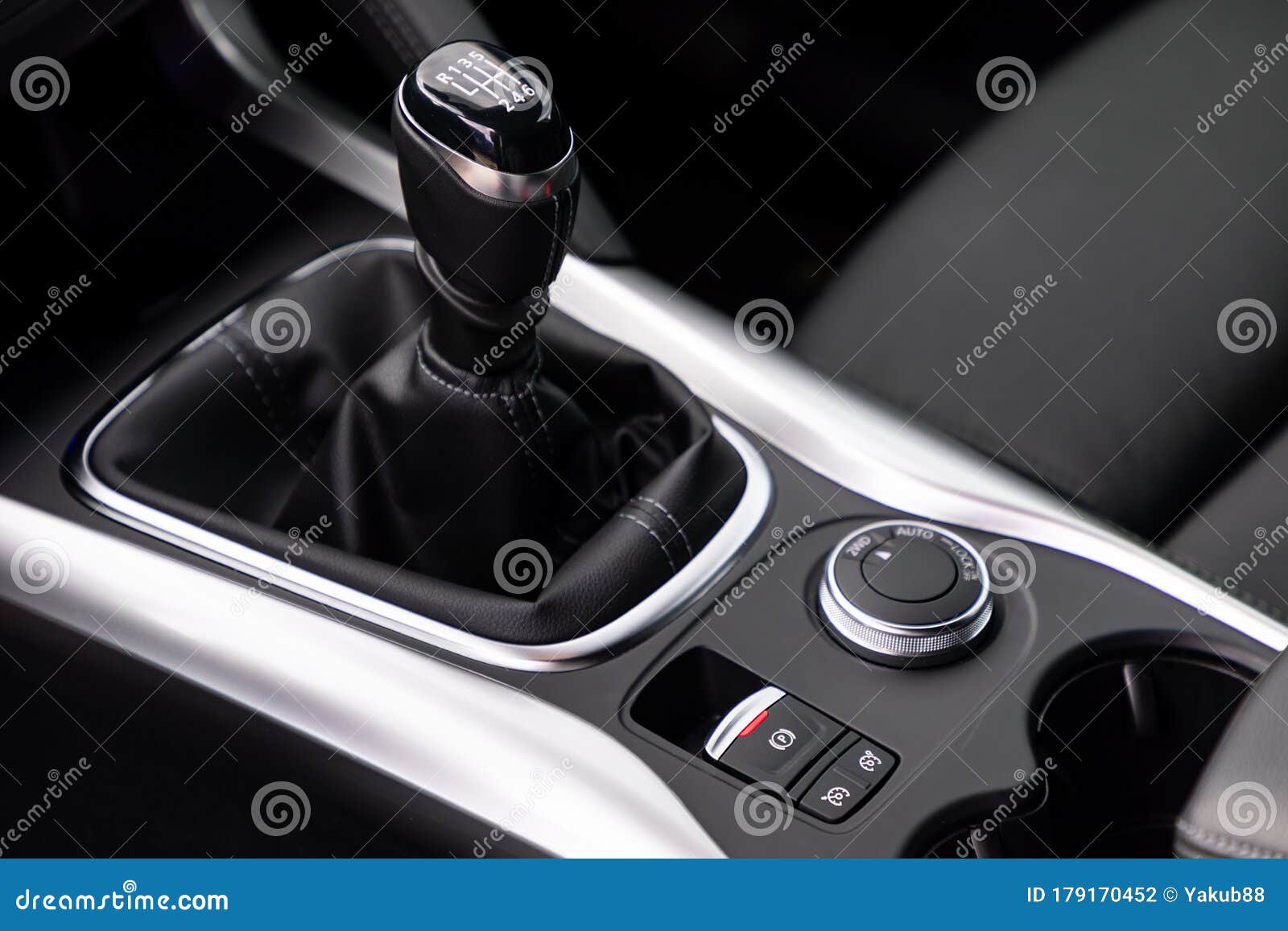Gear shift in a car stock photo. Image of auto, close - 179170452