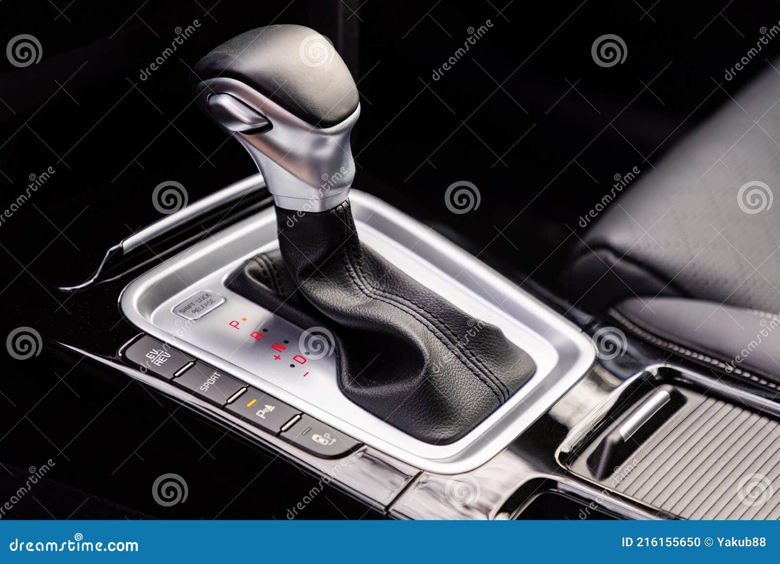 Gear shift in a car stock photo. Image of automotive - 216155650
