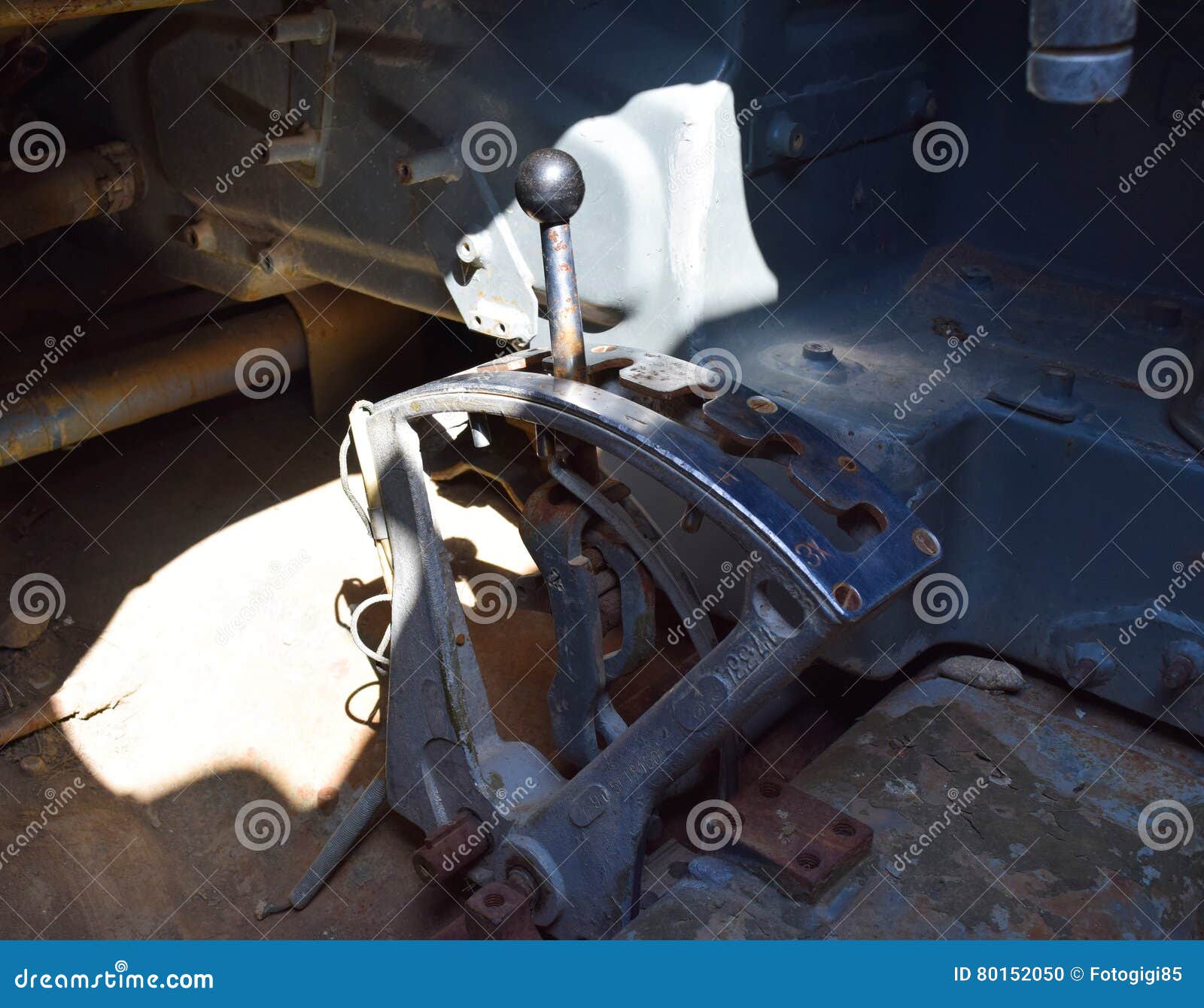 Gear Shift Knob in the Tank. Tank Management, Interior and Do. Stock ...