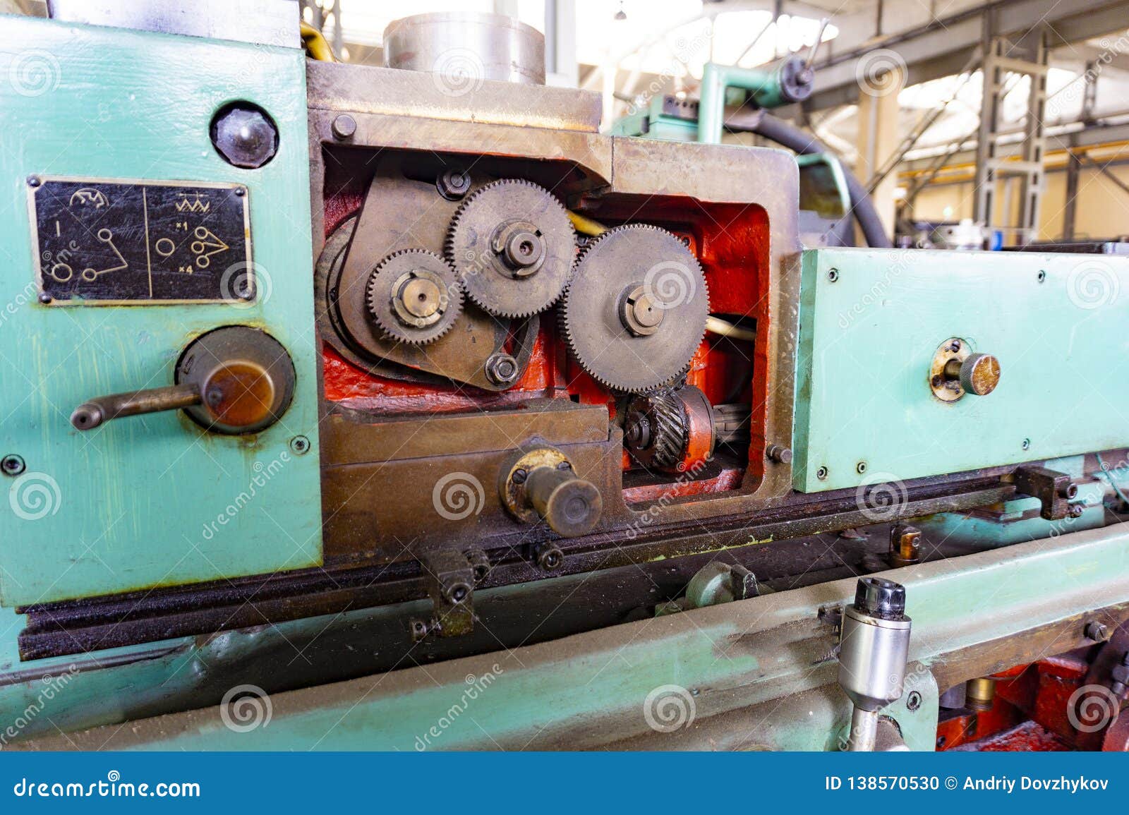 Gear Shift Mechanism Using Gears on the Machine Stock Photo - Image of ...