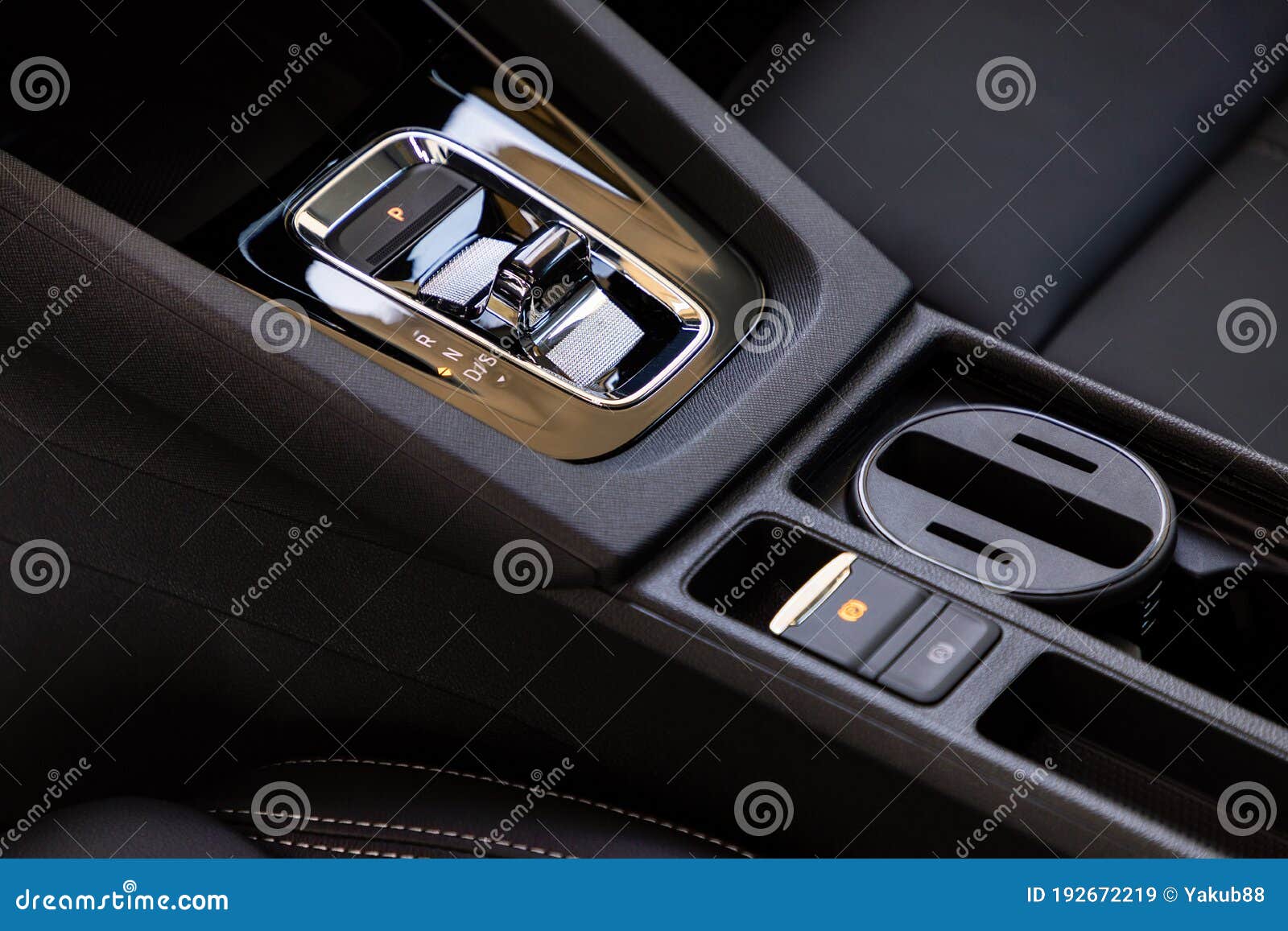 Gear shift in a car stock image. Image of shifter, inside - 192672219