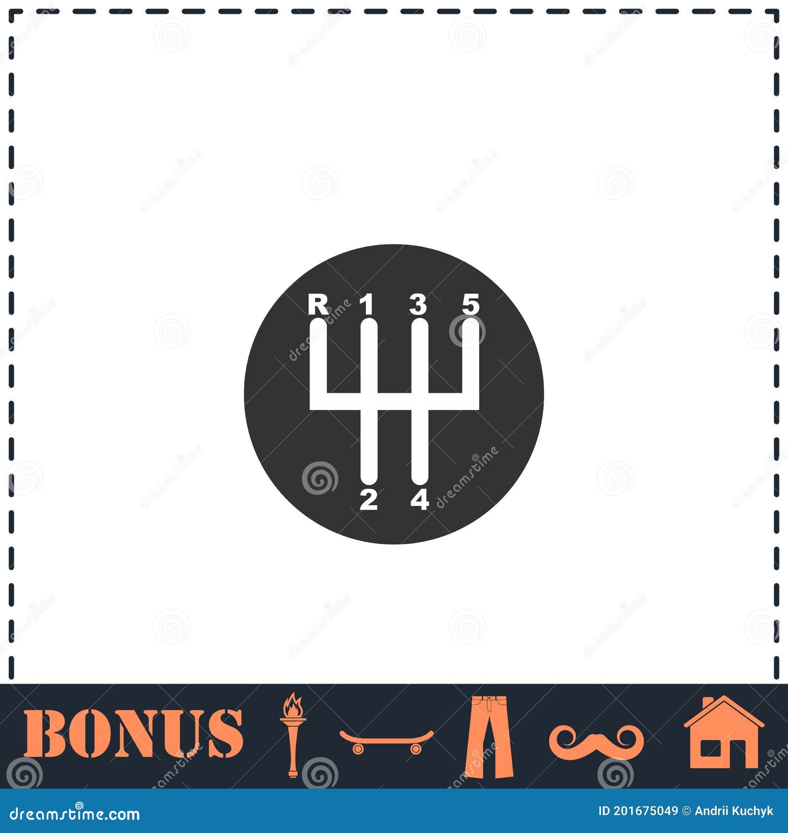 Gear shifter icon flat stock illustration. Illustration of transport ...