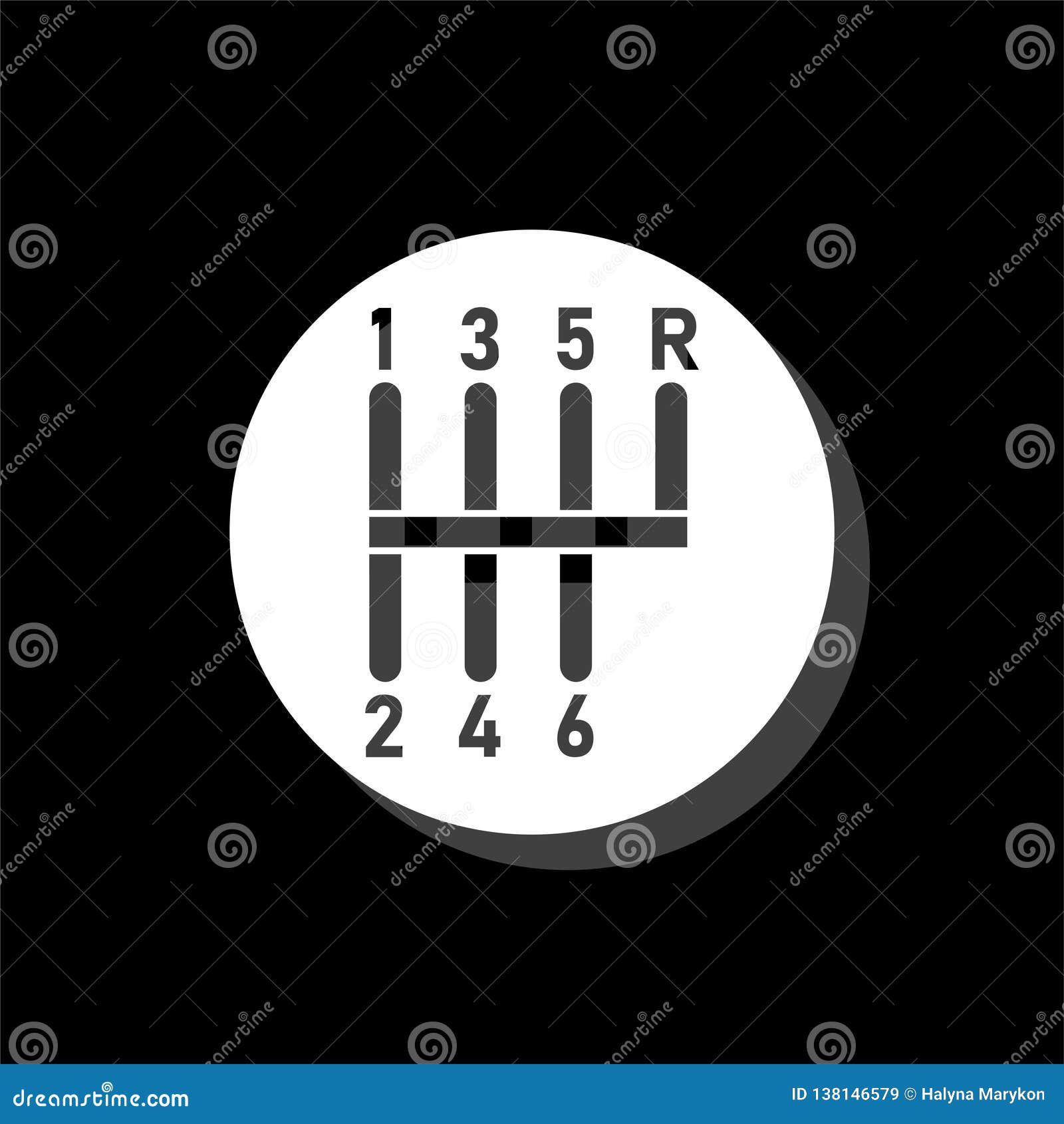 Gear shifter icon flat stock illustration. Illustration of isolated ...