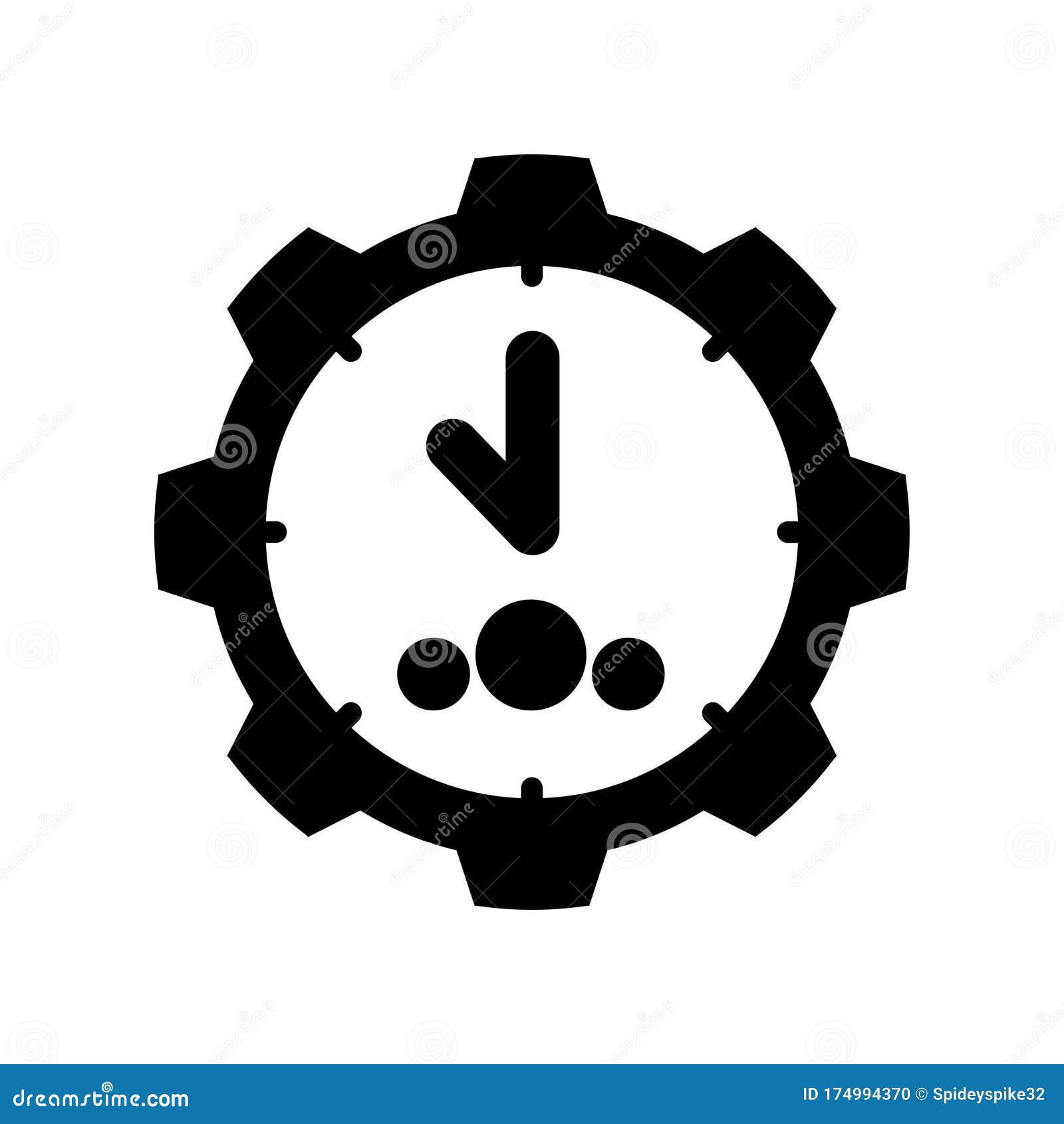 A Gear Sign and Watch. Conceptual Vector Illustration Stock Vector ...