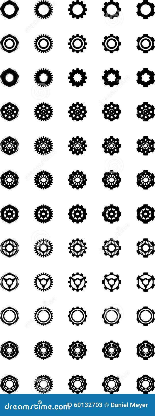 Gear Silhouette Pack, 60 Gears Cartoon Vector | CartoonDealer.com #60132703