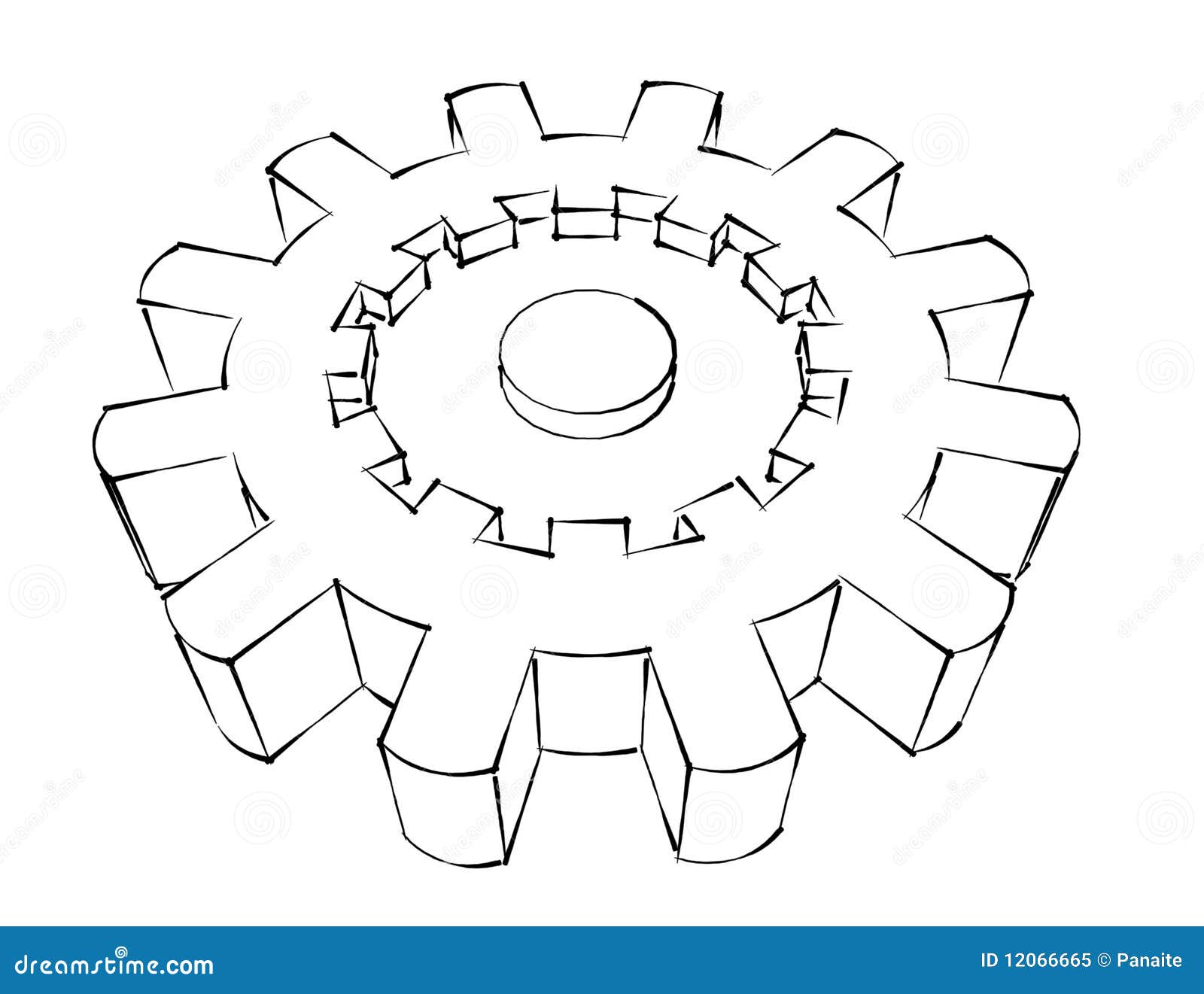 Royalty Free Stock Photo: Gear sketch 3d. Image: 12066665