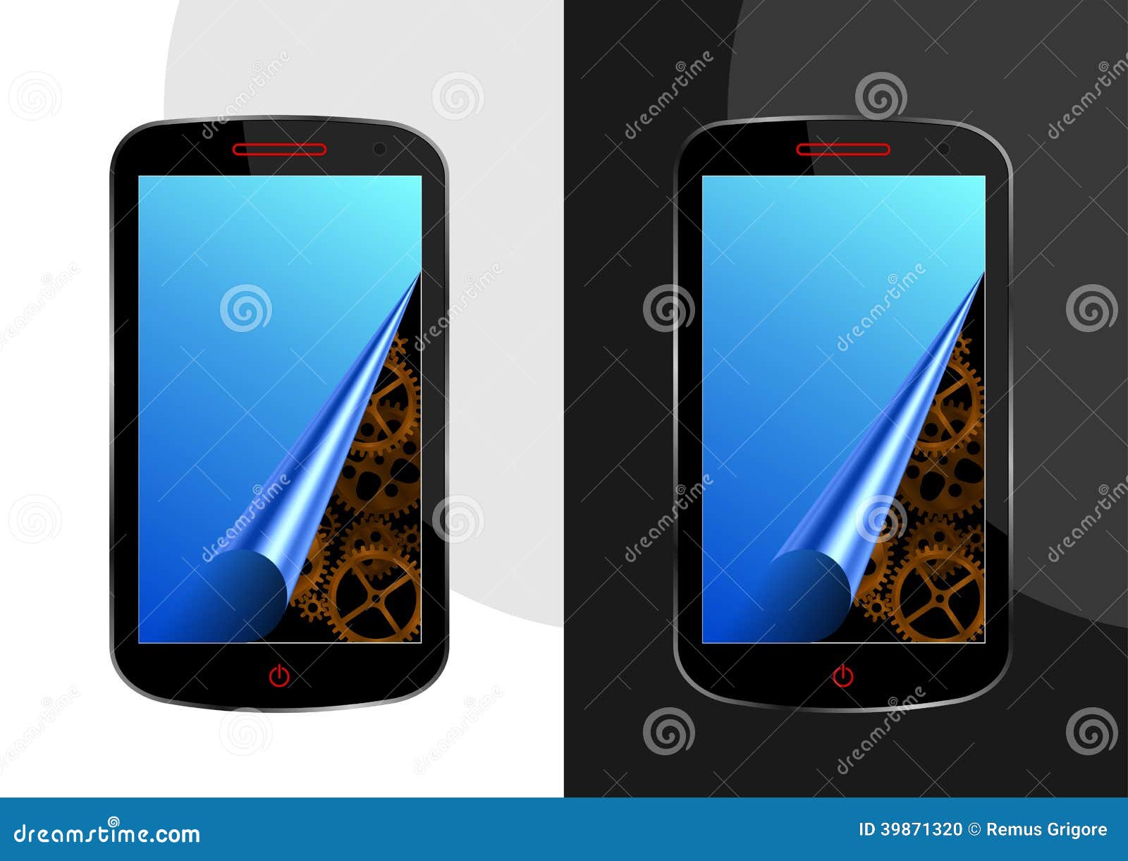 Gear in smartphone stock illustration. Illustration of spin - 39871320