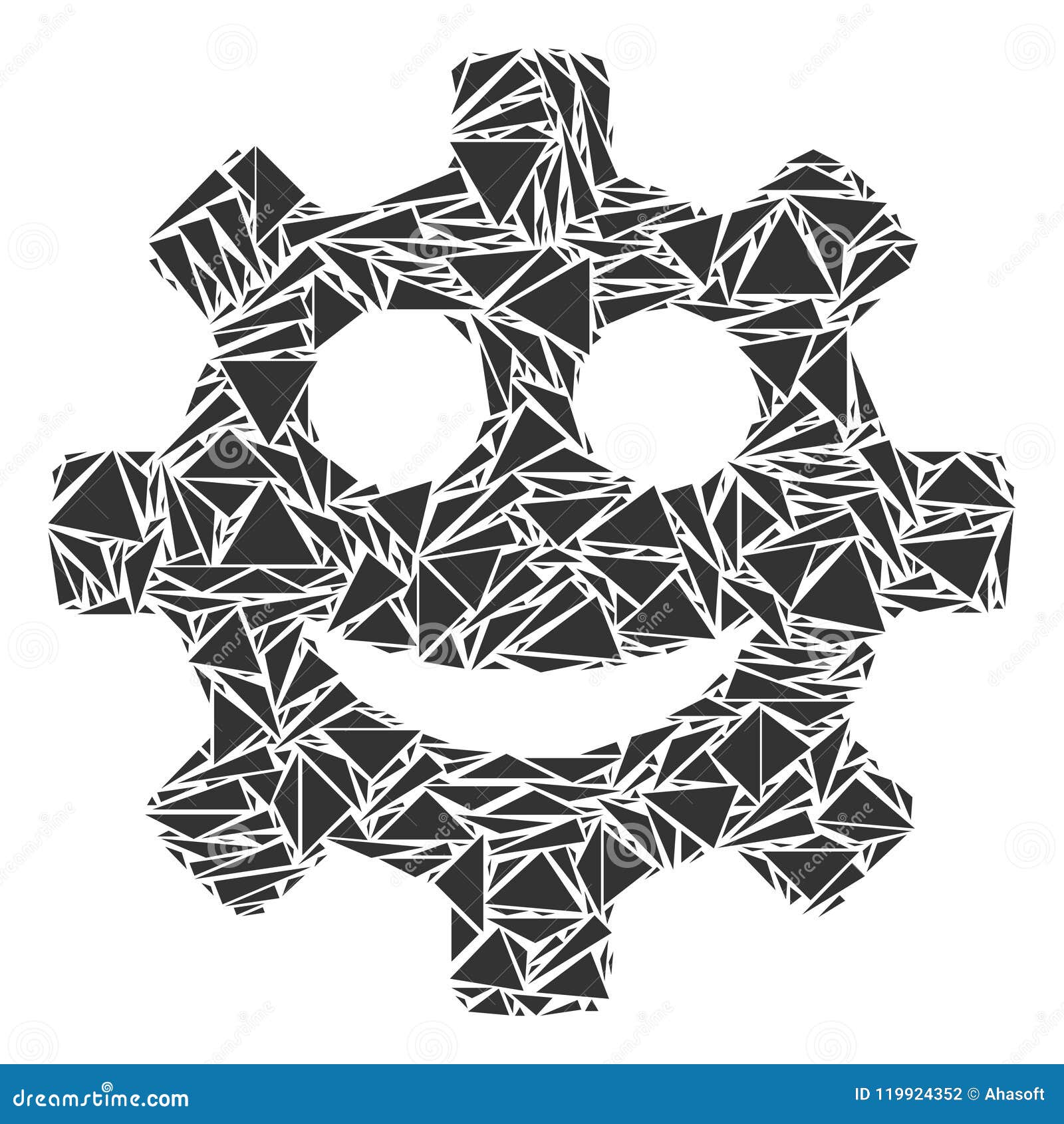 Gear Smile Smiley Collage of Triangles Stock Vector - Illustration of ...