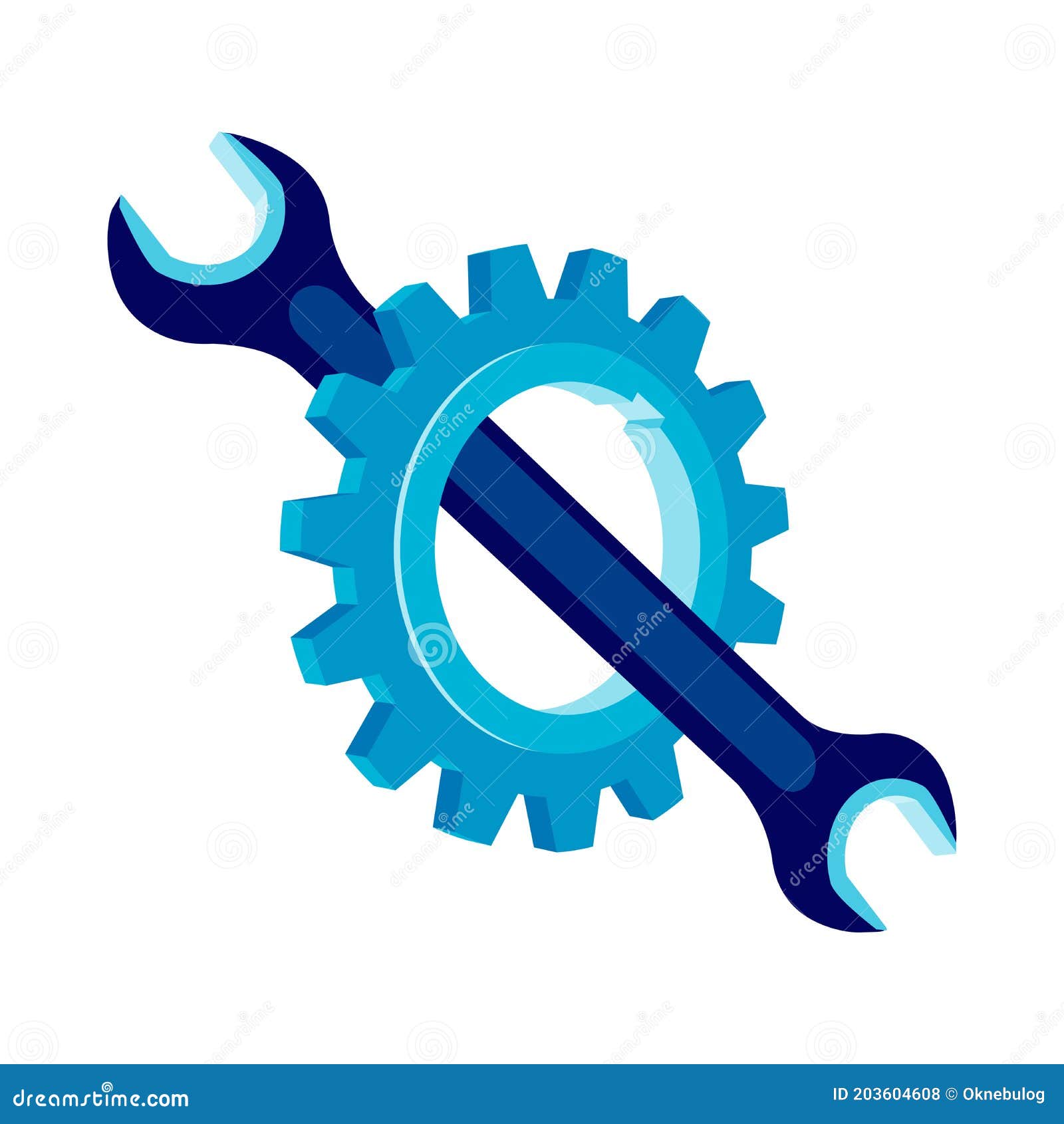 Gear Spanner Logo Cartoon Vector | CartoonDealer.com #44690353