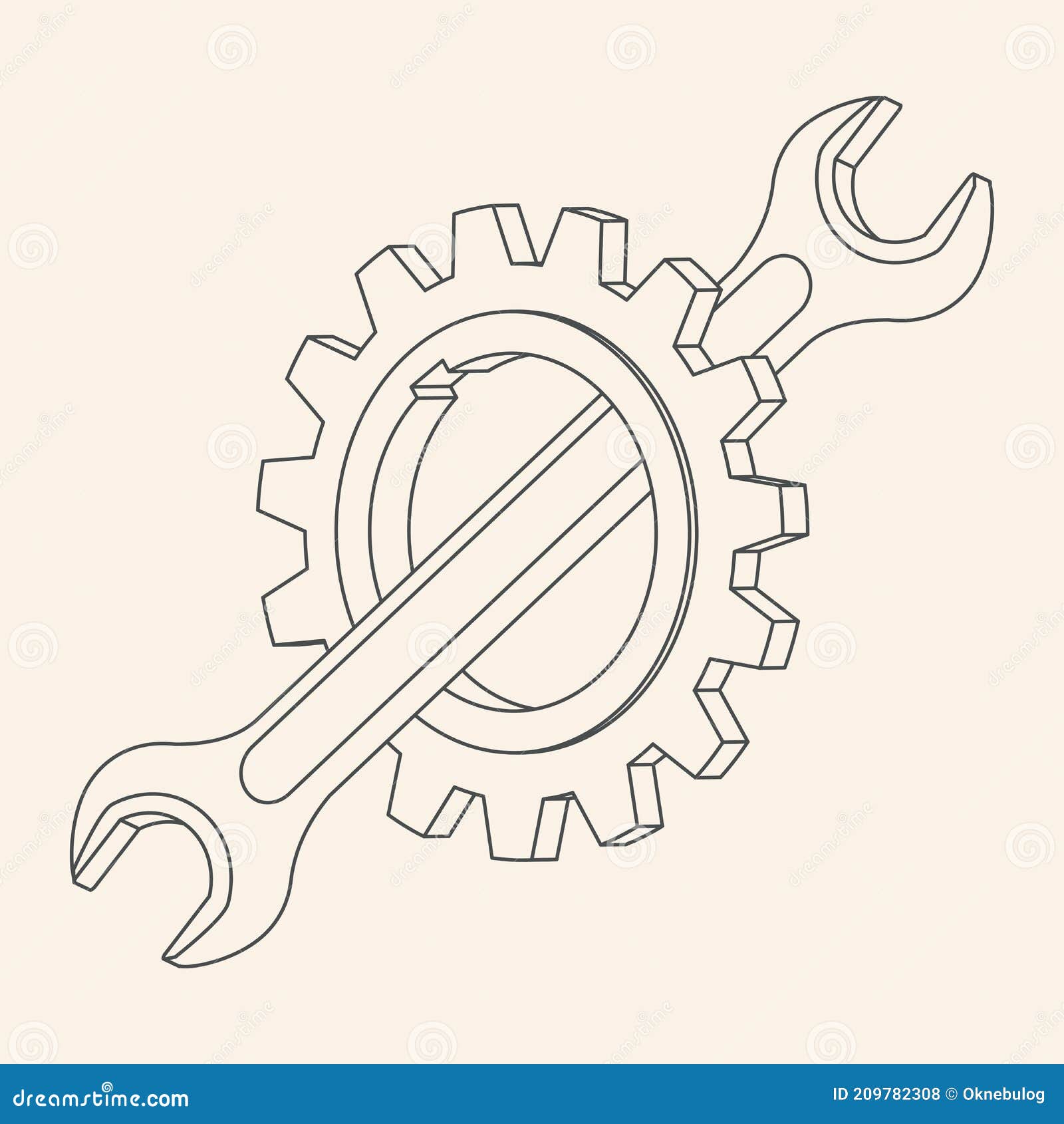 Gear Spanner Logo Cartoon Vector | CartoonDealer.com #44690353