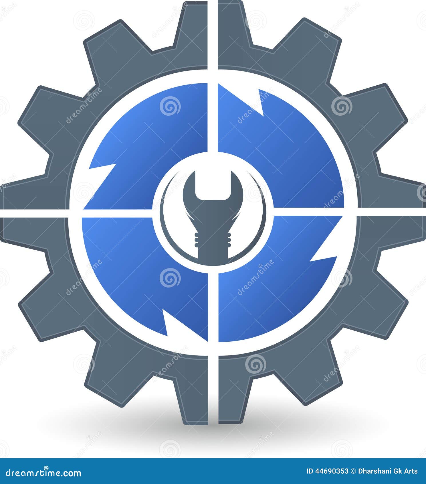 Gear Spanner Logo Cartoon Vector | CartoonDealer.com #44690353