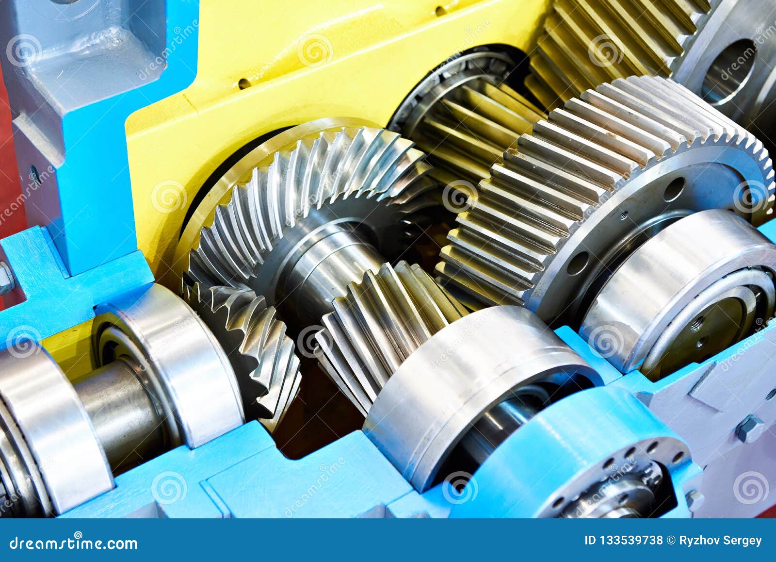 Gear Speed Reducer Cross Section Stock Photo - Image of power ...
